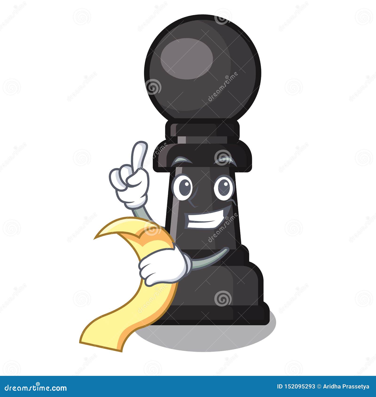 With Menu Chess Pawn in the Cartoon Shape Stock Vector - Illustration ...