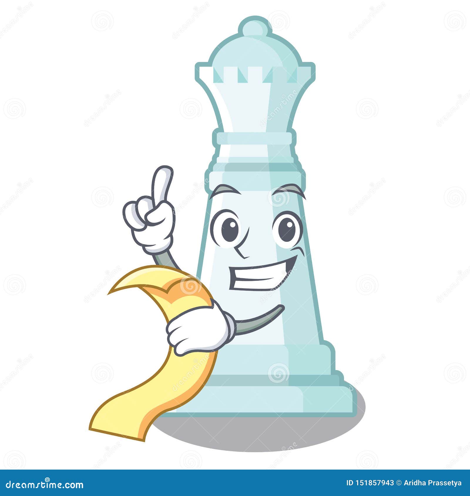 With Menu Chess Queen in the Cartoon Shape Stock Vector - Illustration ...