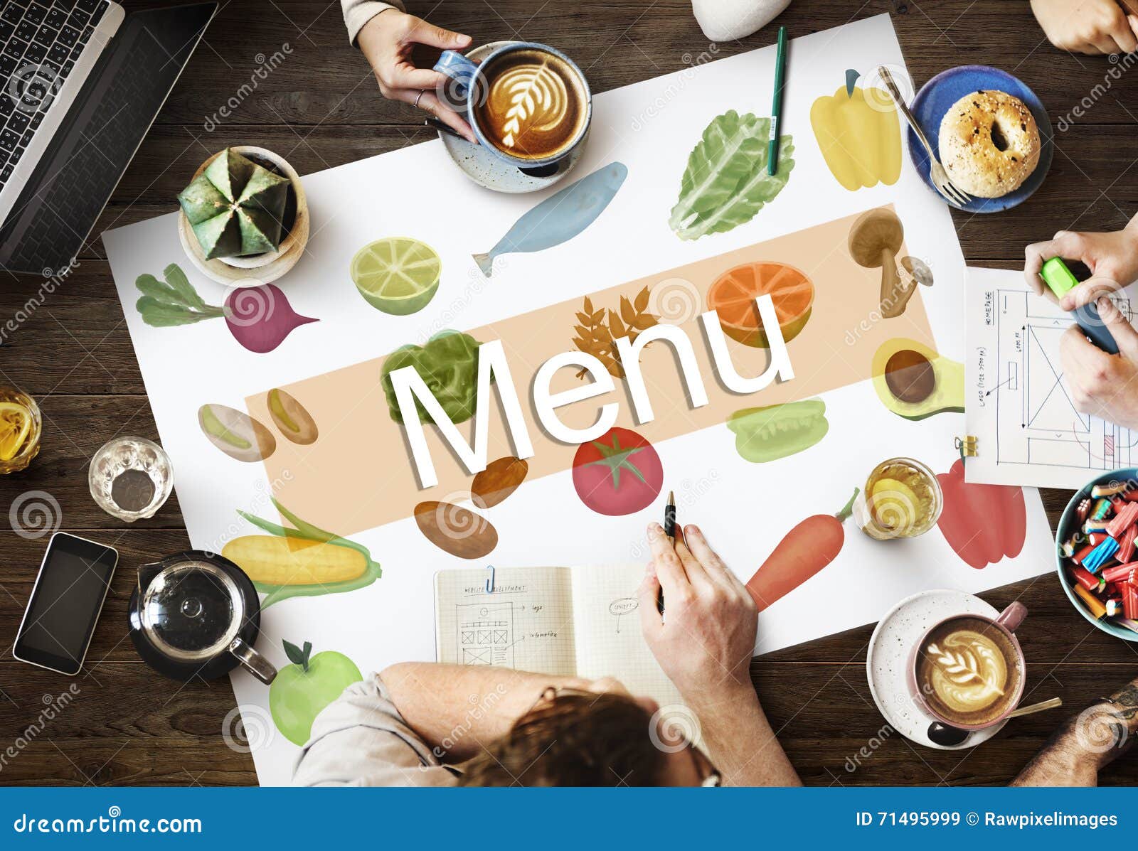 Menu Choice Food Beverage List Selection Option Concept Stock Image ...