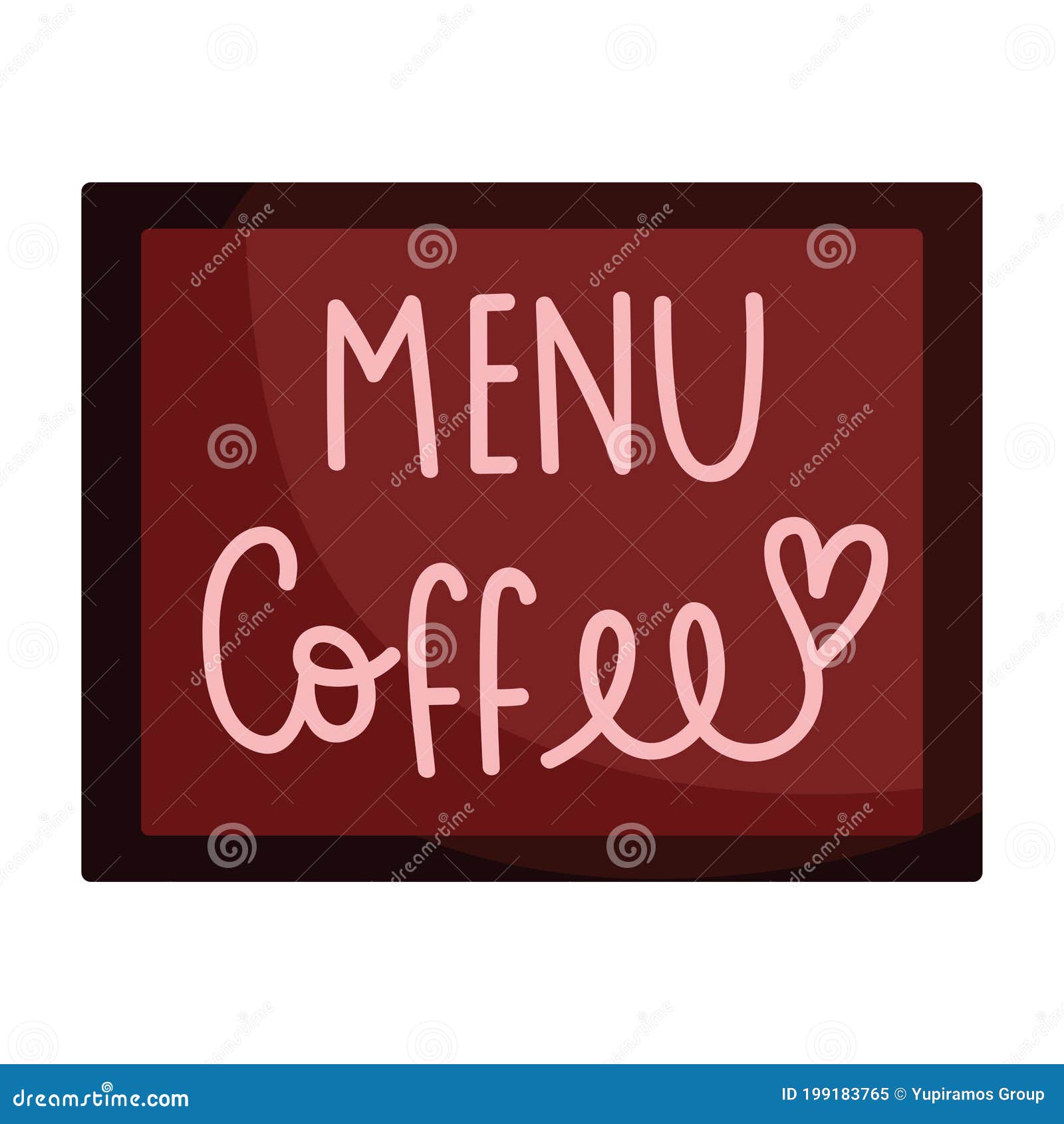 Menu Coffee Shop Board Isolated Icon Style Stock Vector - Illustration ...