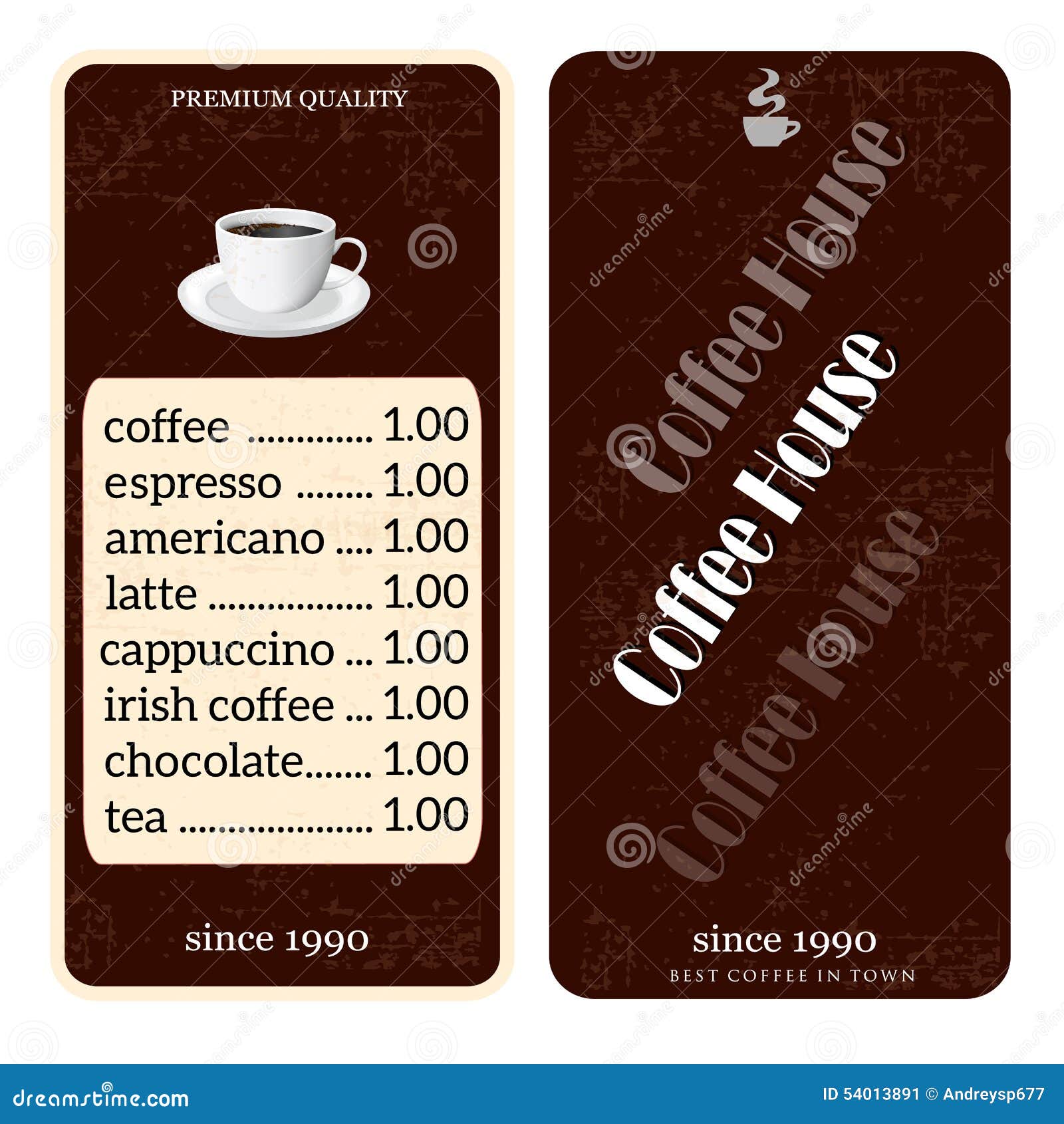Menu for coffee shop stock vector. Illustration of concept - 54013891