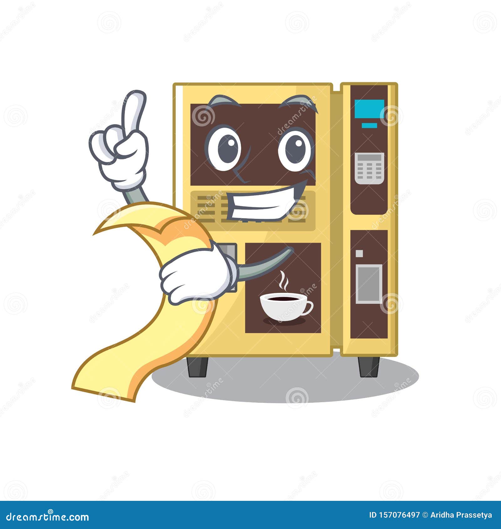 With Menu Coffee Vending Machine in a Karakter Stock Vector ...