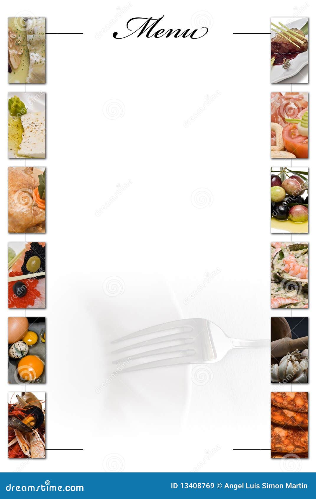 Menu Con Spazio in Bianco Da Scrivere. Immagine Stock - Immagine di ...