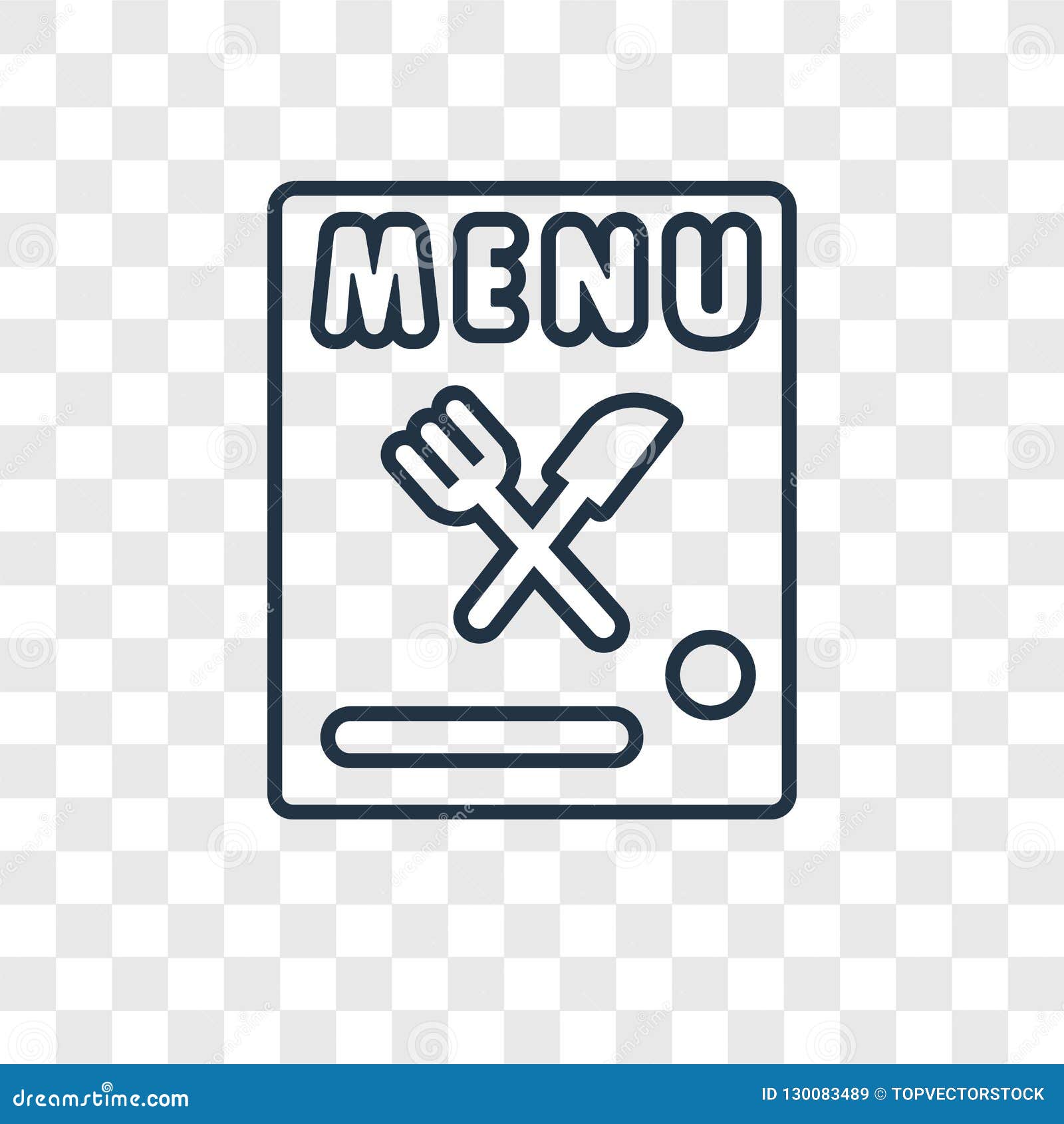 Menu Concept Vector Linear Icon Isolated on Transparent Background ...