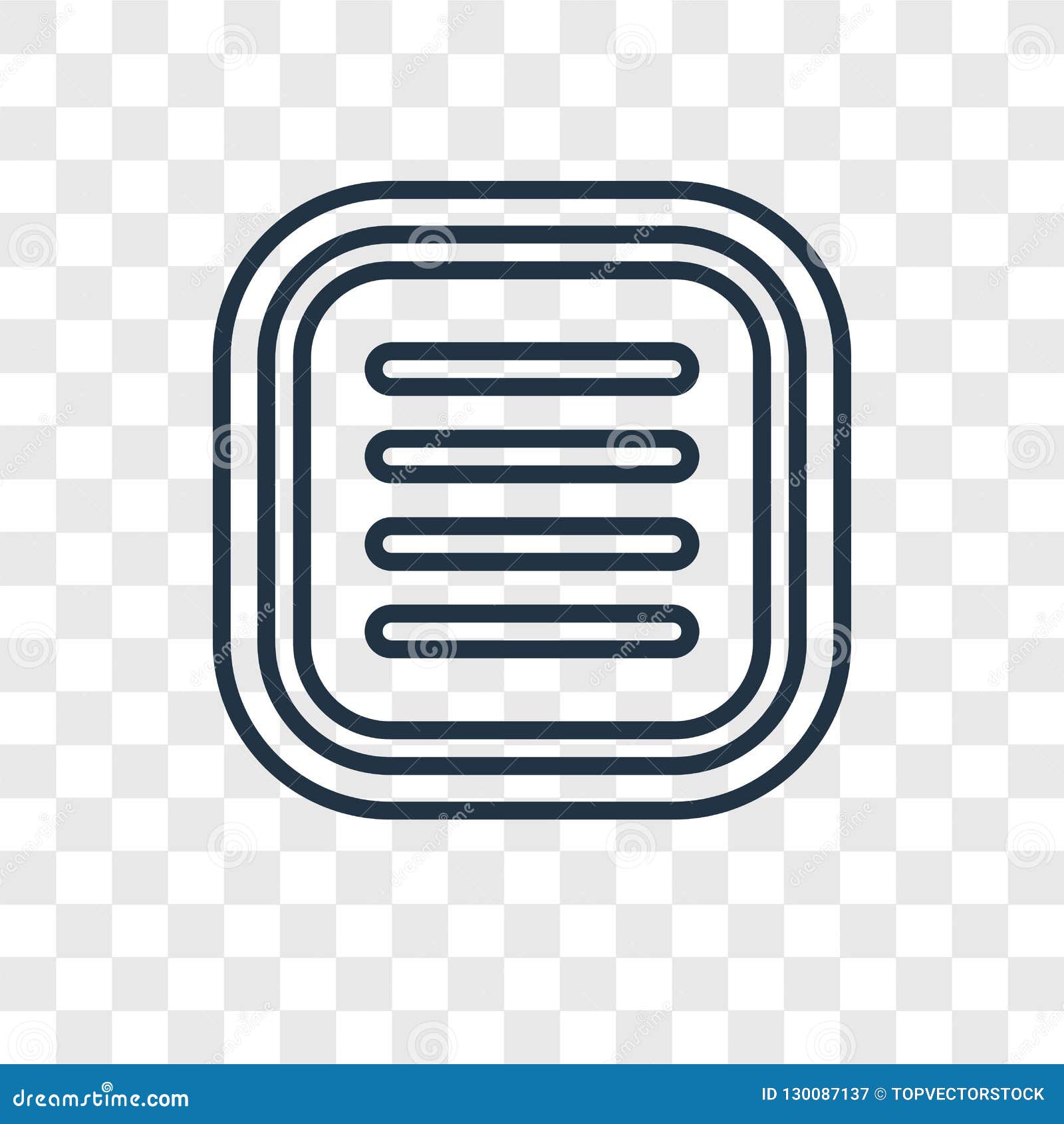 Menu Concept Vector Linear Icon Isolated on Transparent Background ...