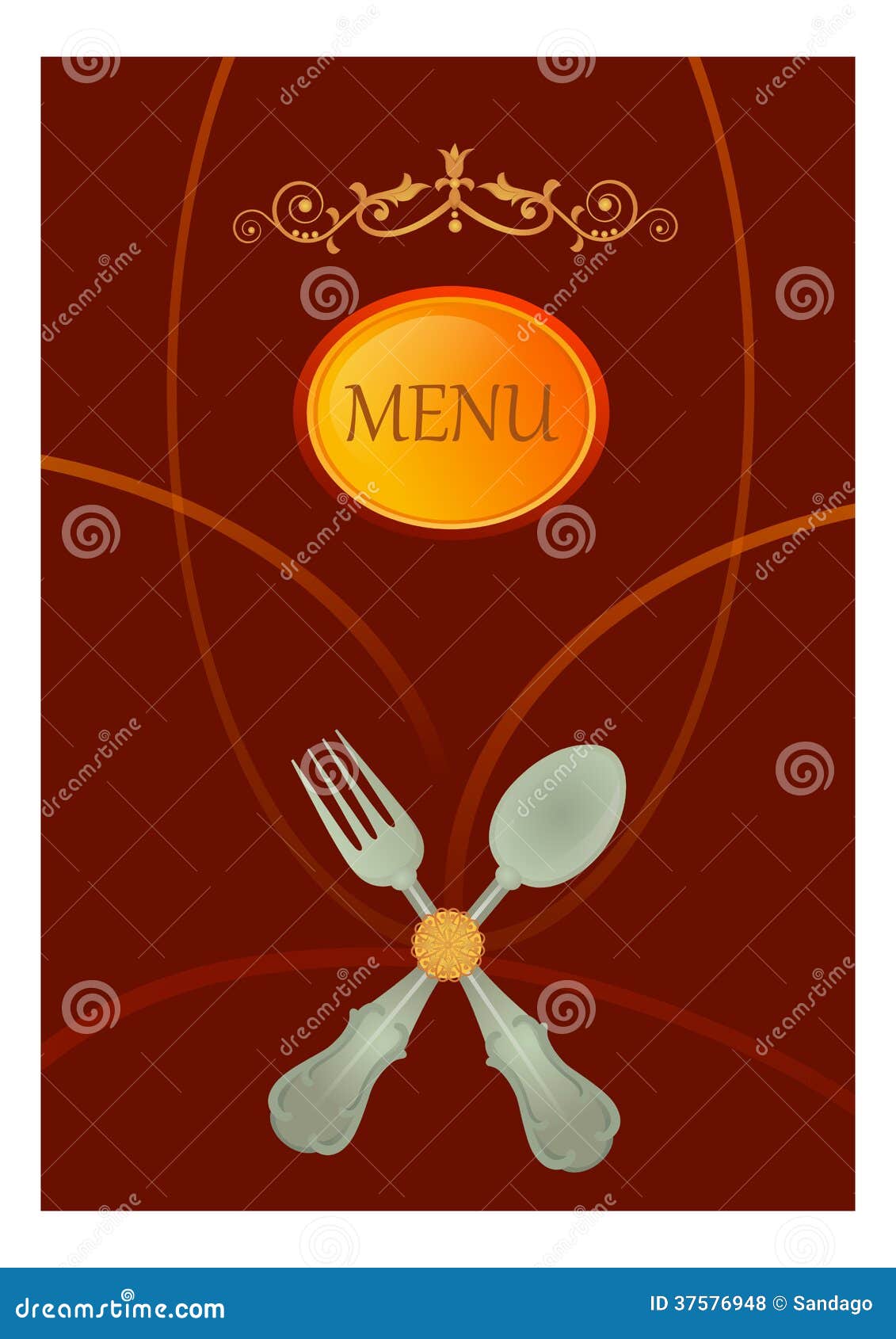 Menu cover stock vector. Illustration of fine, dishes - 37576948