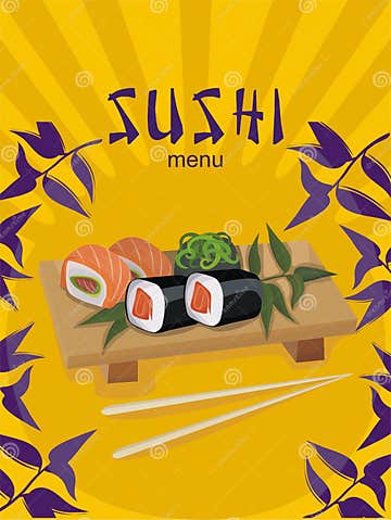Menu cover for sushi bar stock vector. Illustration of cutted - 26332712