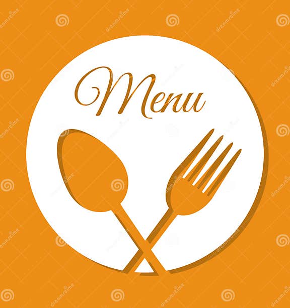 Menu Cursive Font Emblem Image Stock Illustration - Illustration of ...
