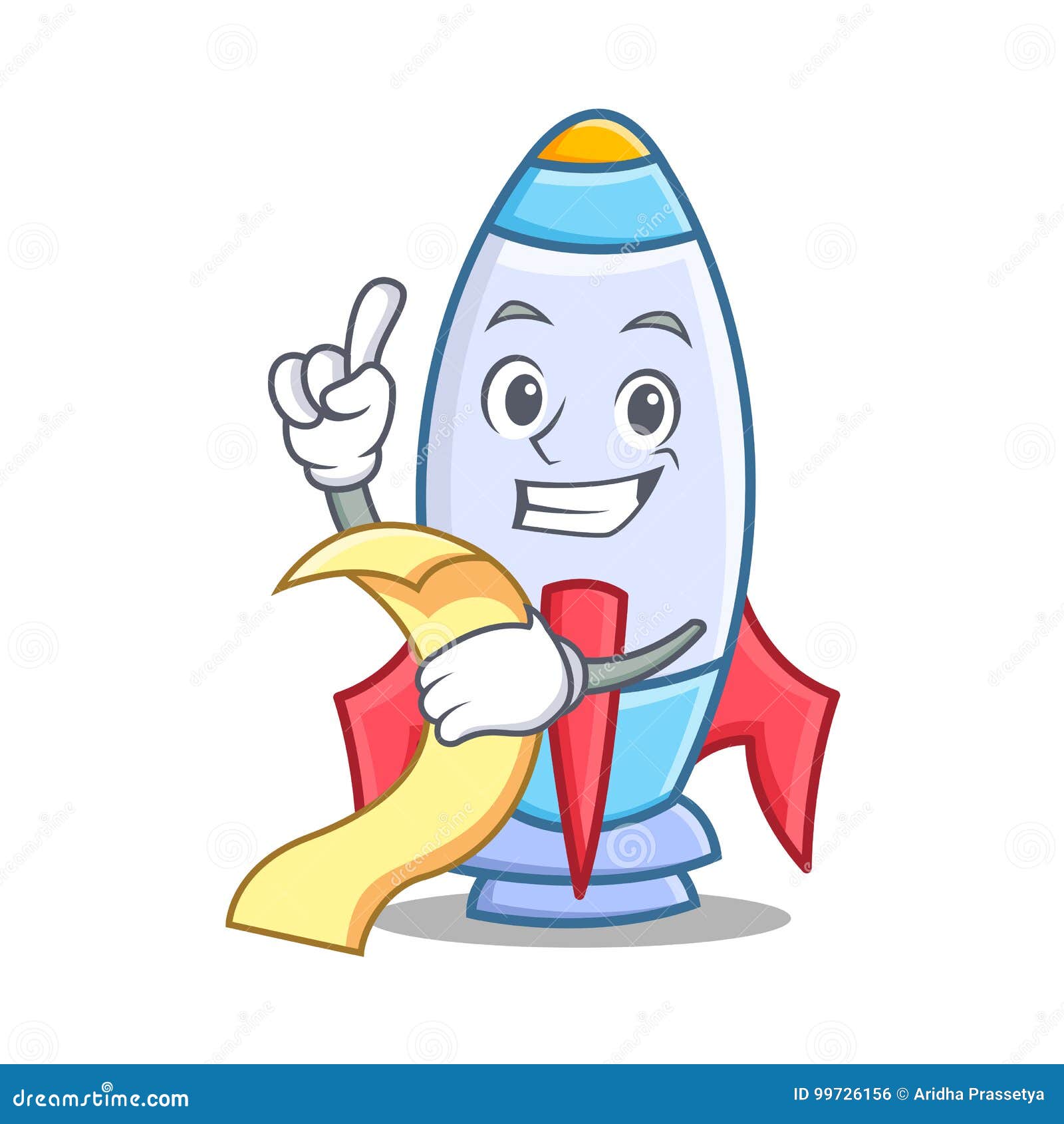 With Menu Cute Rocket Character Cartoon Stock Vector - Illustration of ...