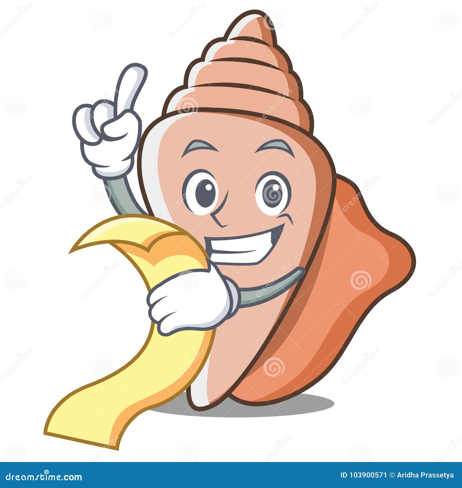 With Menu Cute Shell Character Cartoon Stock Vector - Illustration of ...