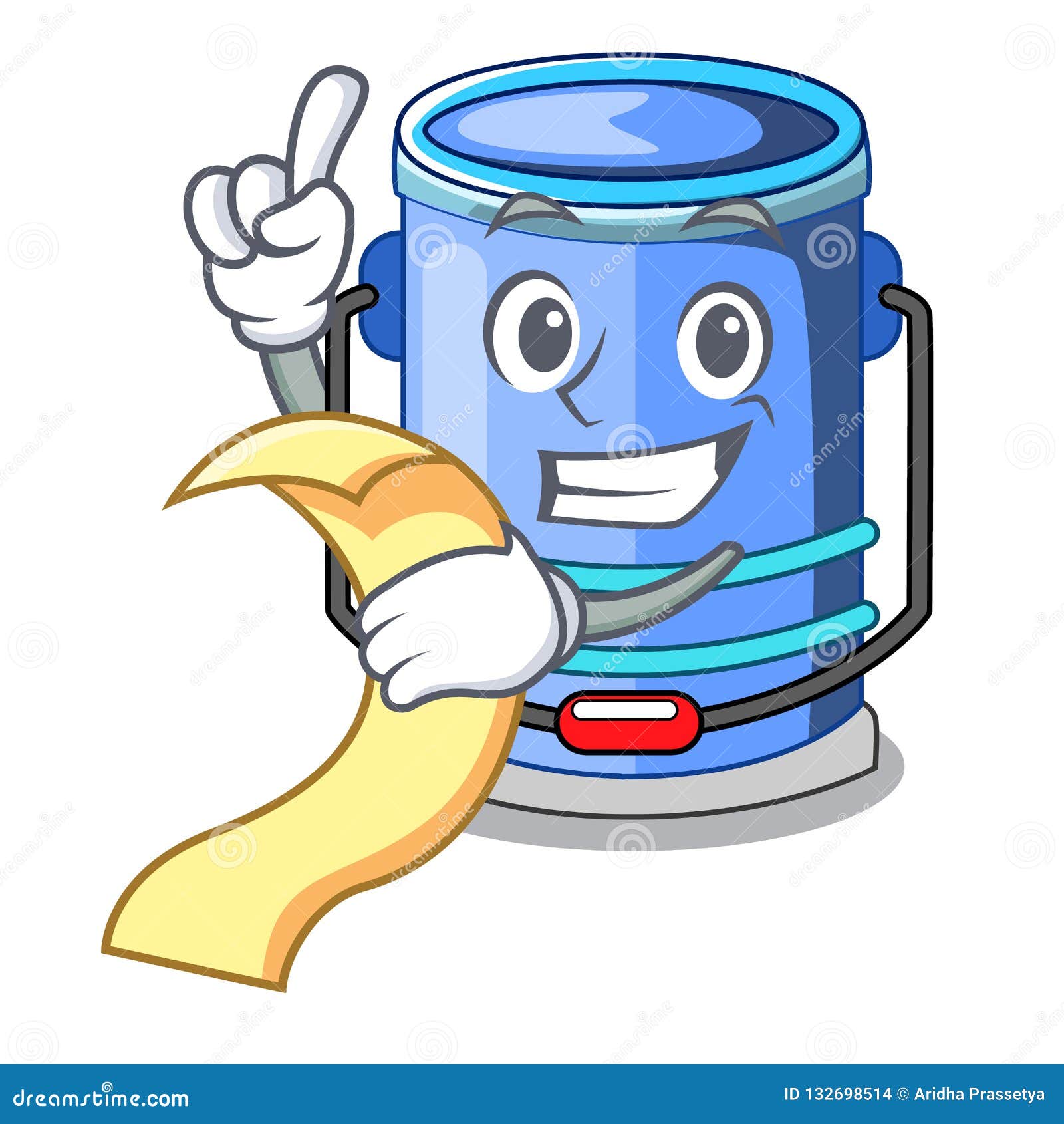 With Menu Cylinder Bucket with Handle on Cartoon Stock Vector ...