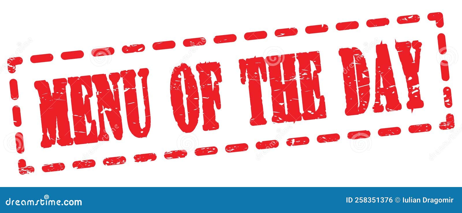 MENU of the DAY Text Written on Red Stamp Sign Stock Illustration ...