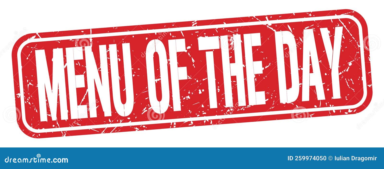 MENU of the DAY Text Written on Red Stamp Sign Stock Illustration ...