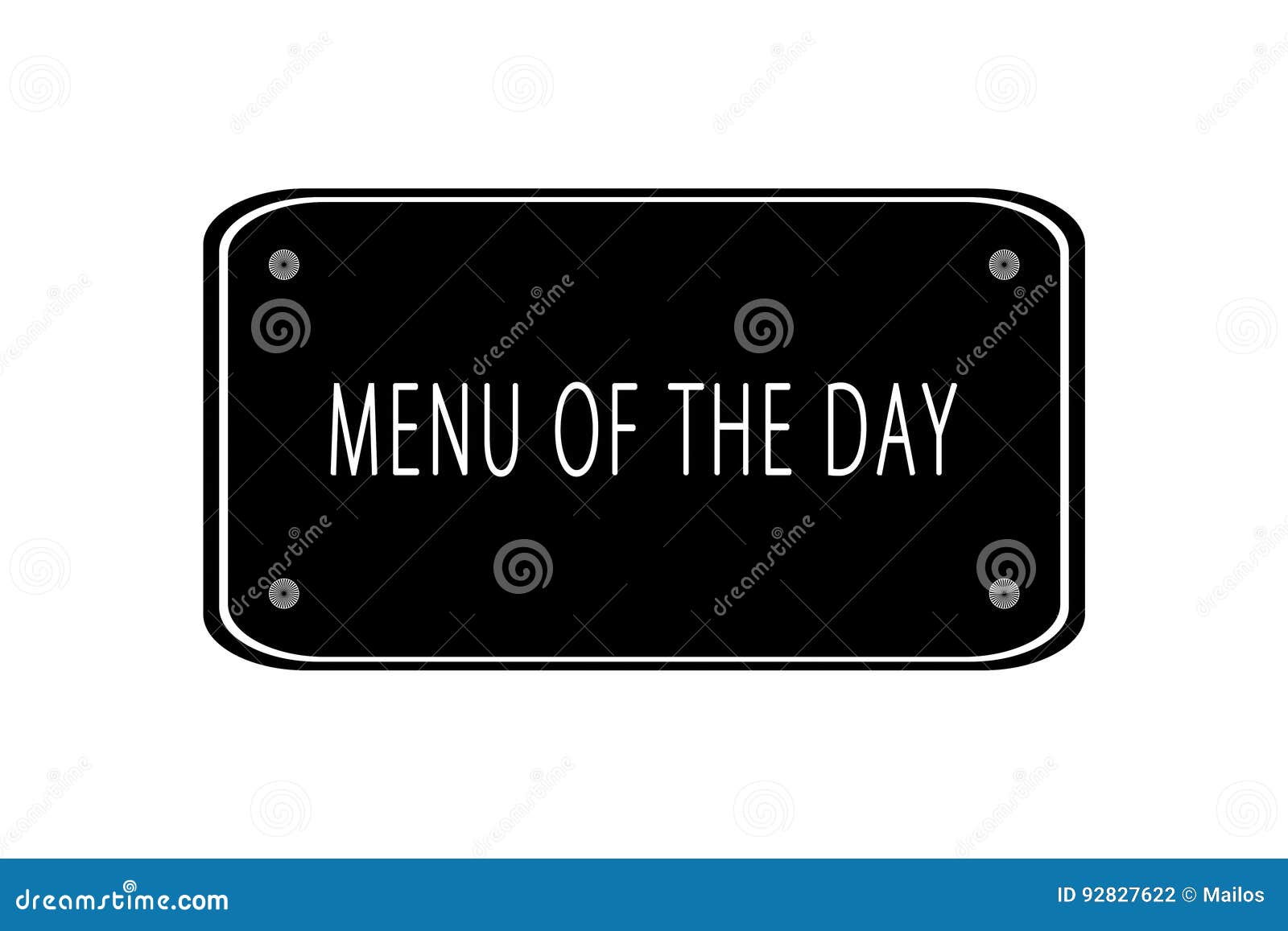 Menu of the Day Written on a Blackboard on a White Background Stock ...