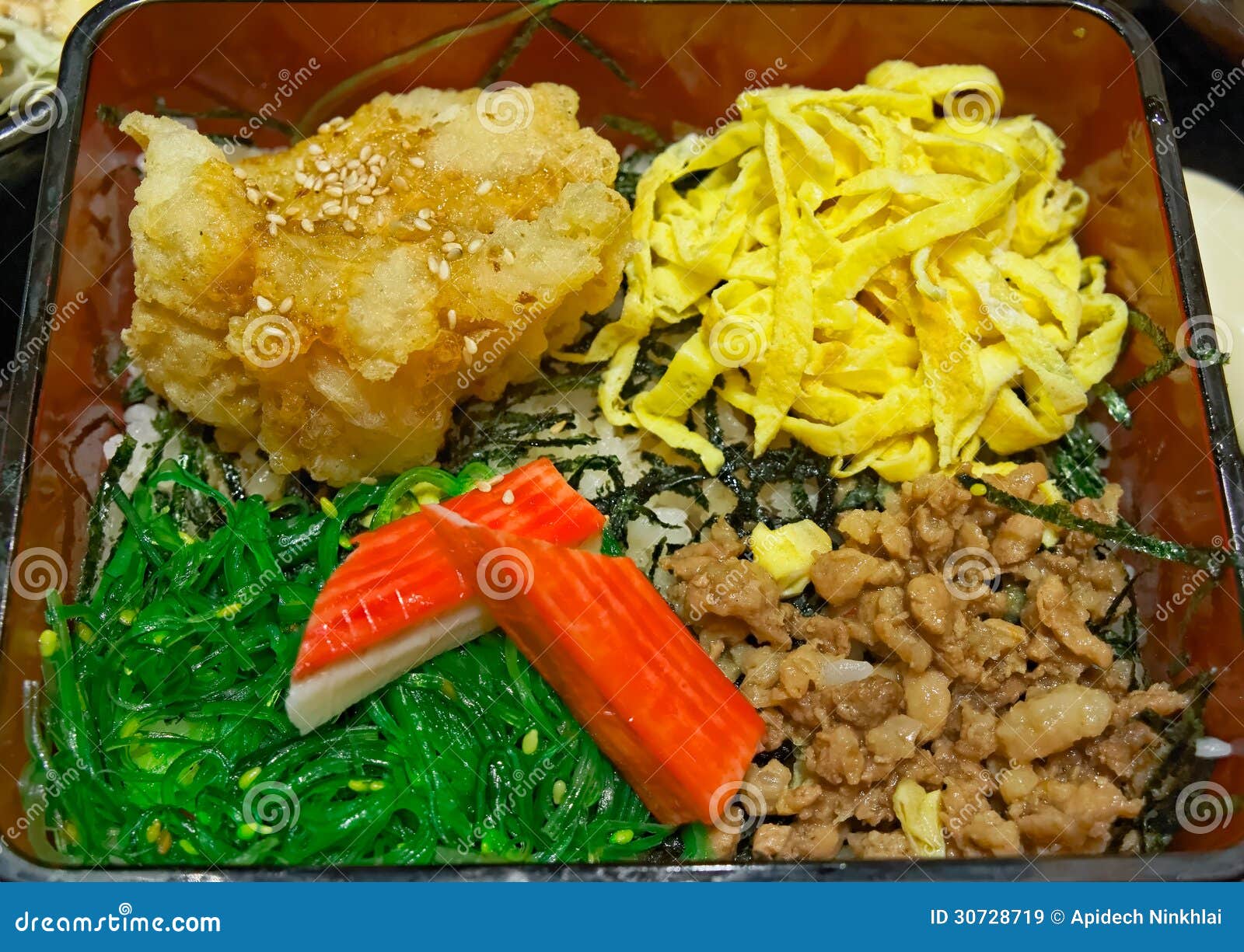 Menu de Bento imagem de stock. Imagem de sabor, galinha - 30728719