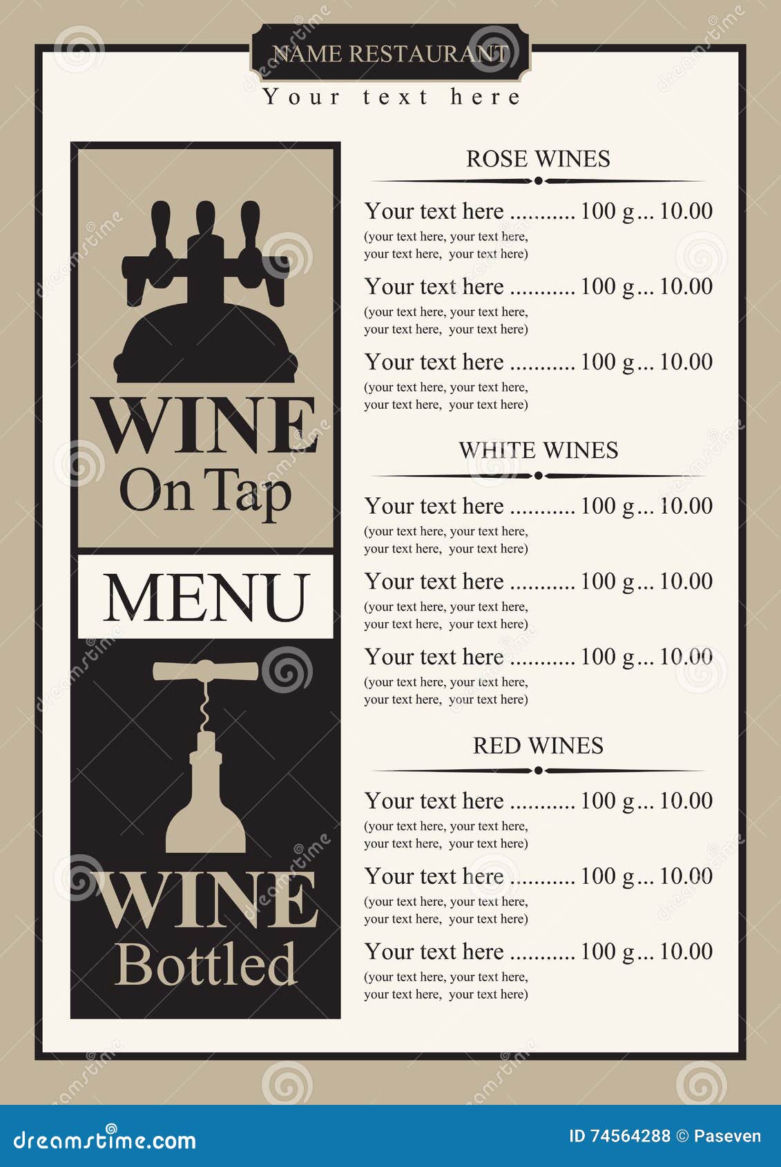 Menu de carte des vins illustration de vecteur. Illustration du ...