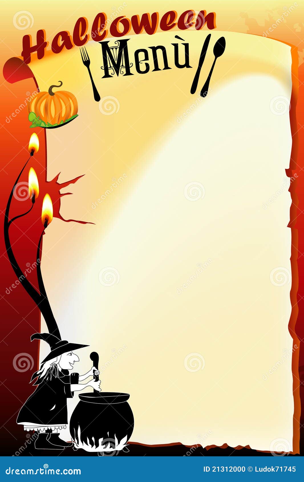 Menu de Halloween ilustração do vetor. Ilustração de cozinhar - 21312000