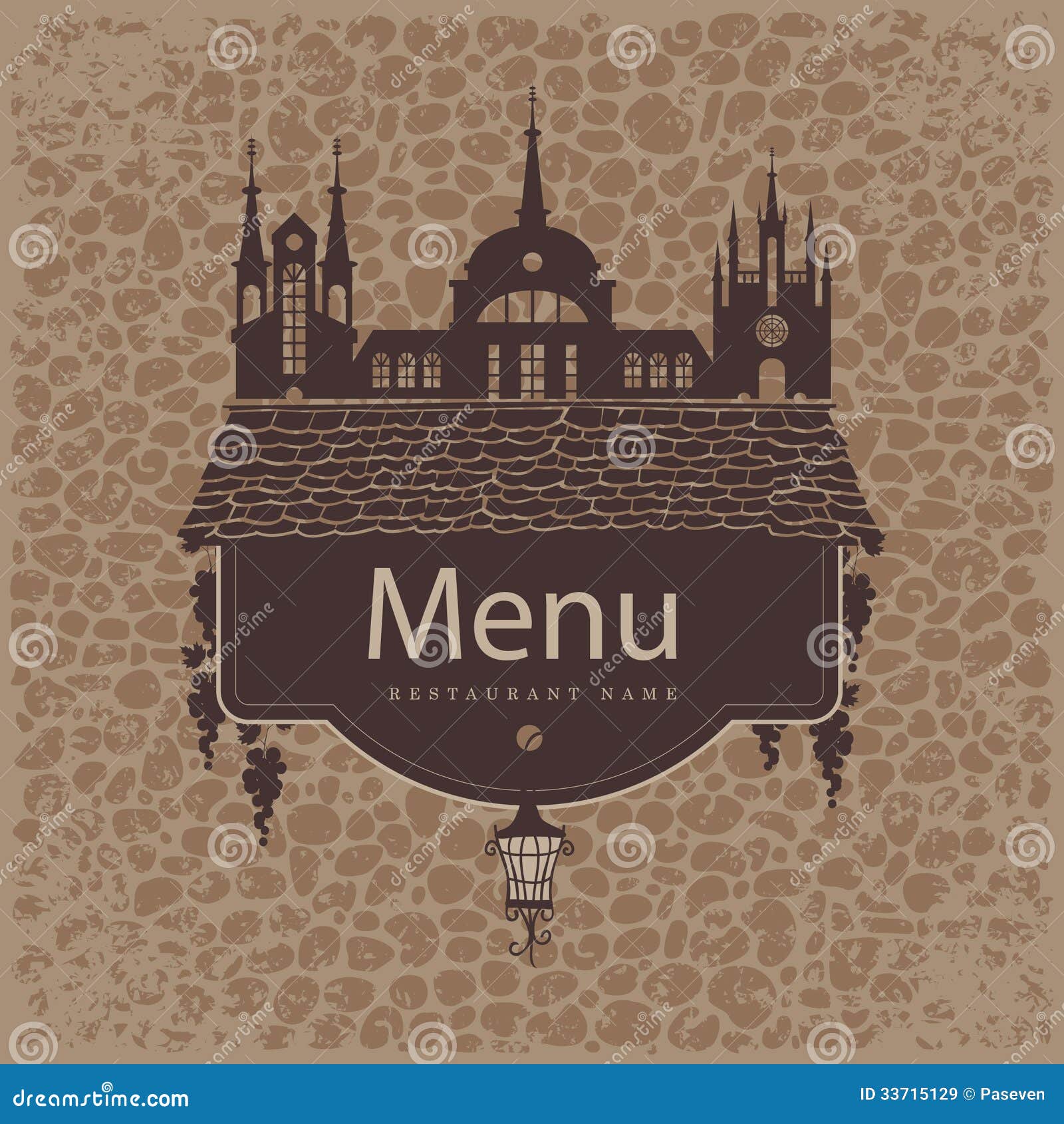 Menu de la vieille ville illustration de vecteur. Illustration du ...