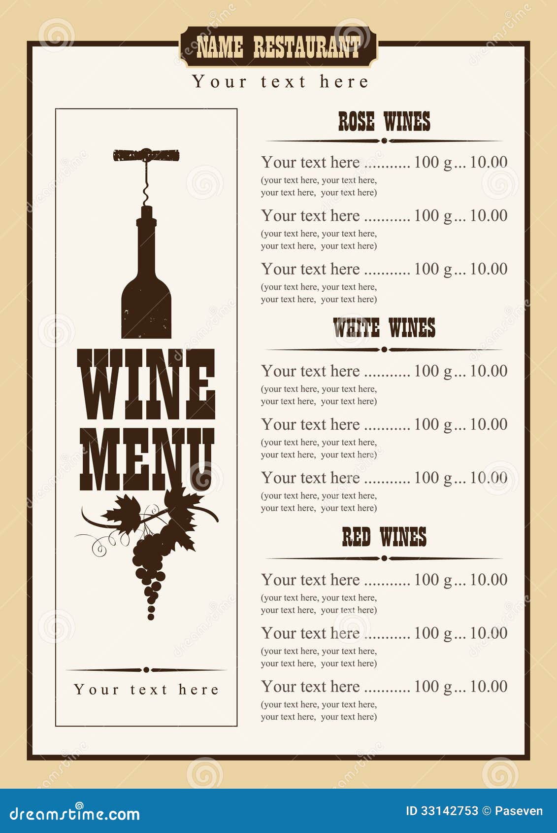 Menu de vin illustration de vecteur. Illustration du illustration ...