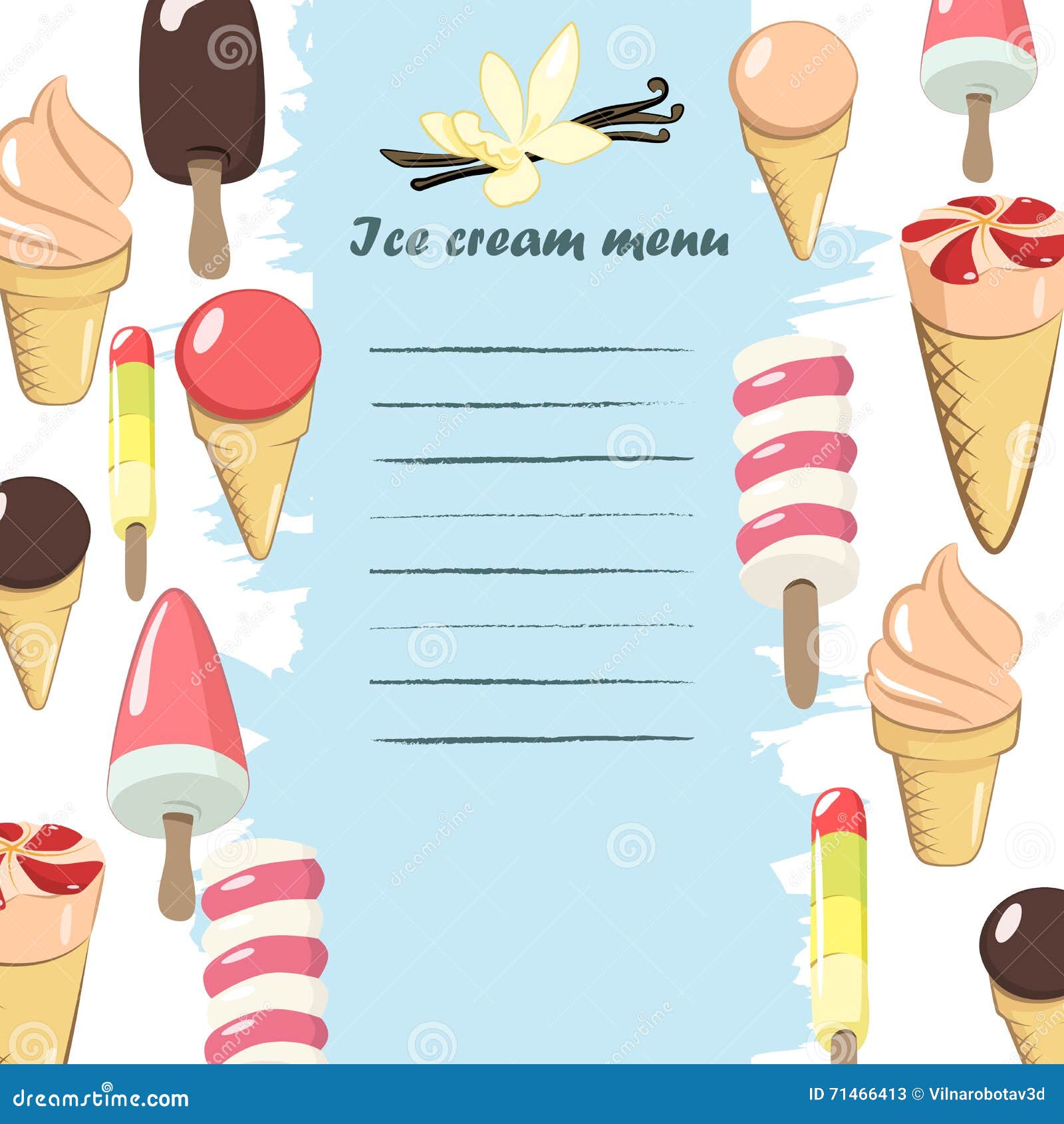 Menu del gelato illustrazione vettoriale. Illustrazione di segnalibro ...