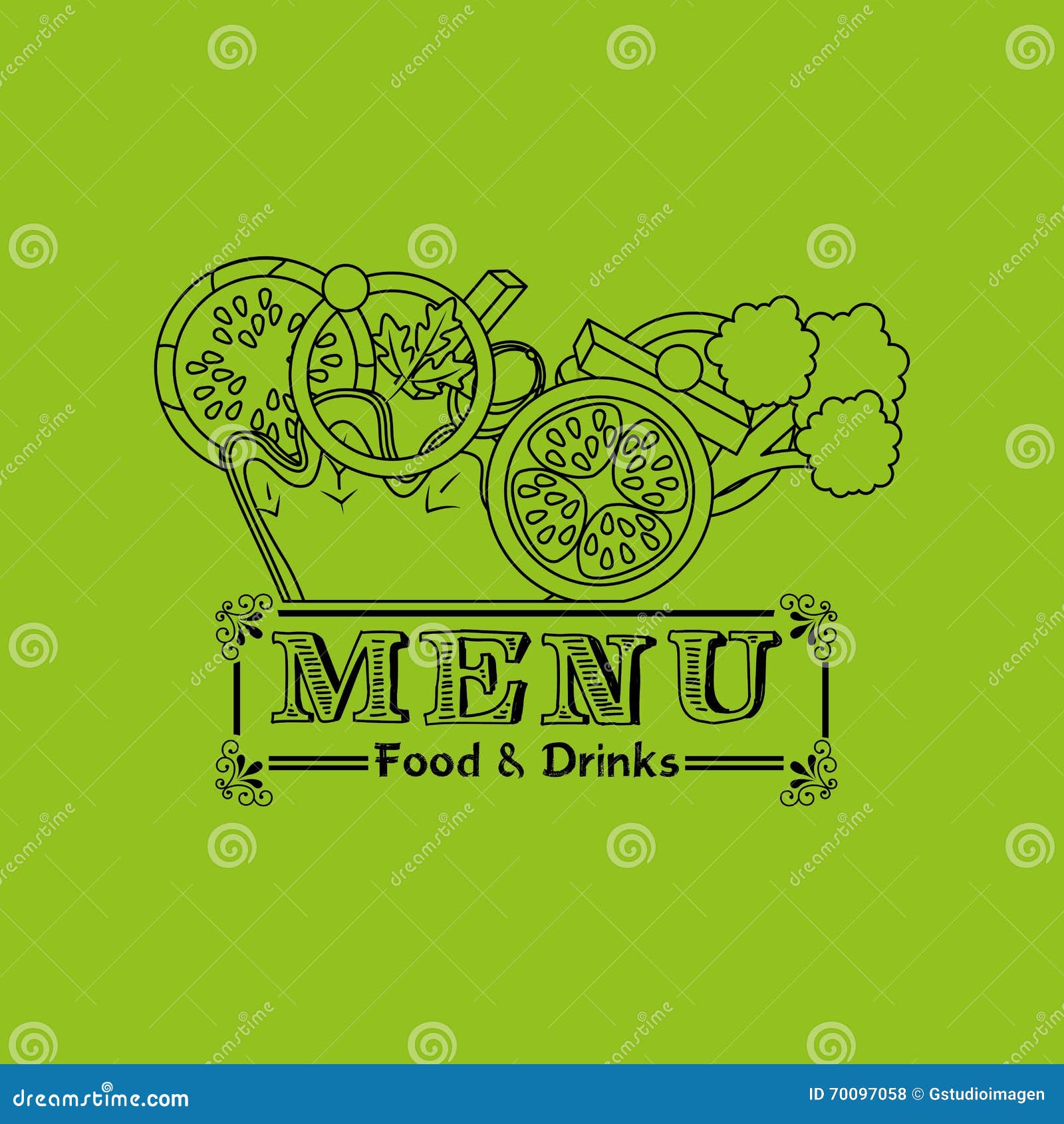 Menu delicious food design stock illustration. Illustration of vegan ...