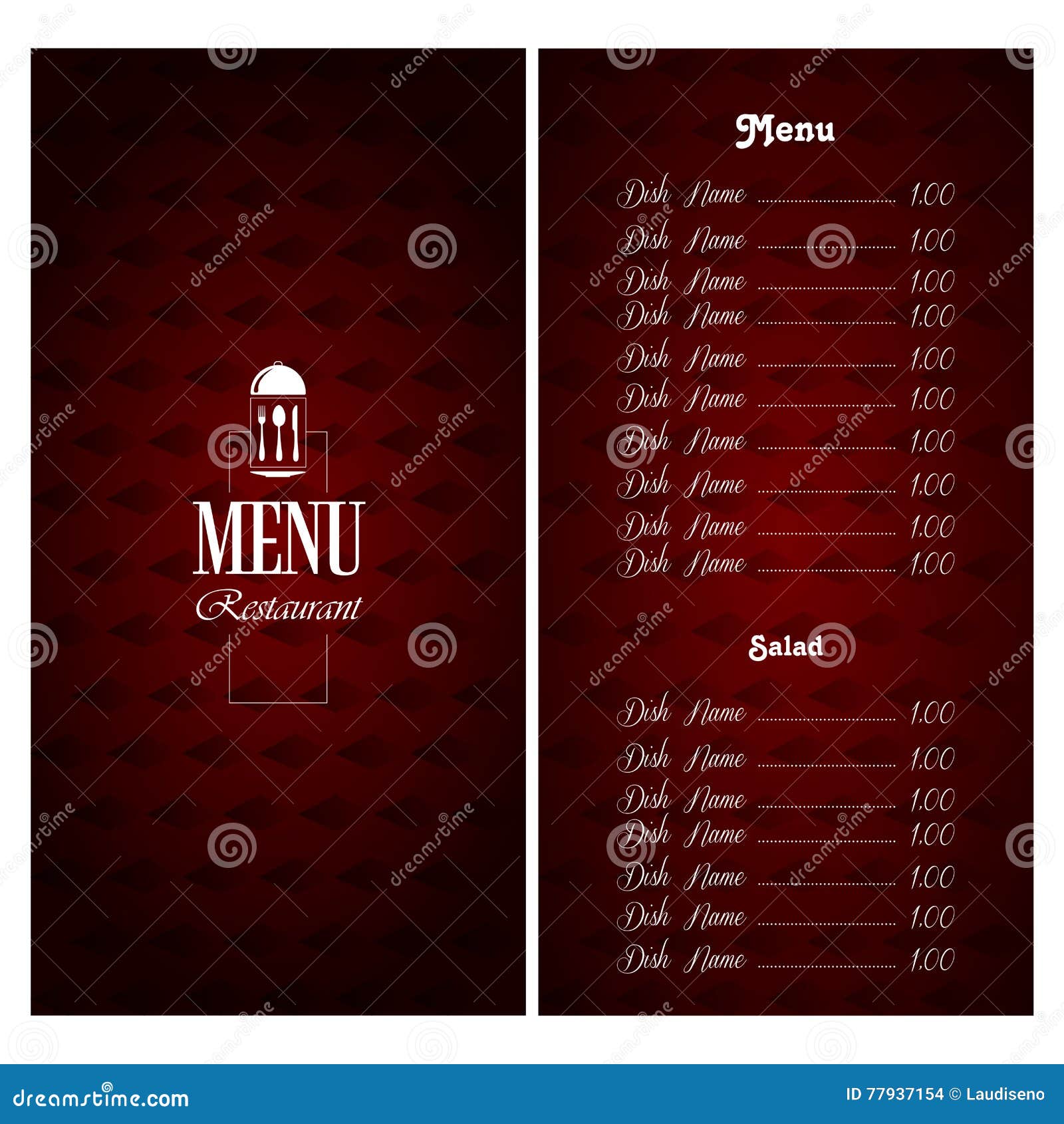 Menu design stock illustration. Illustration of service - 77937154