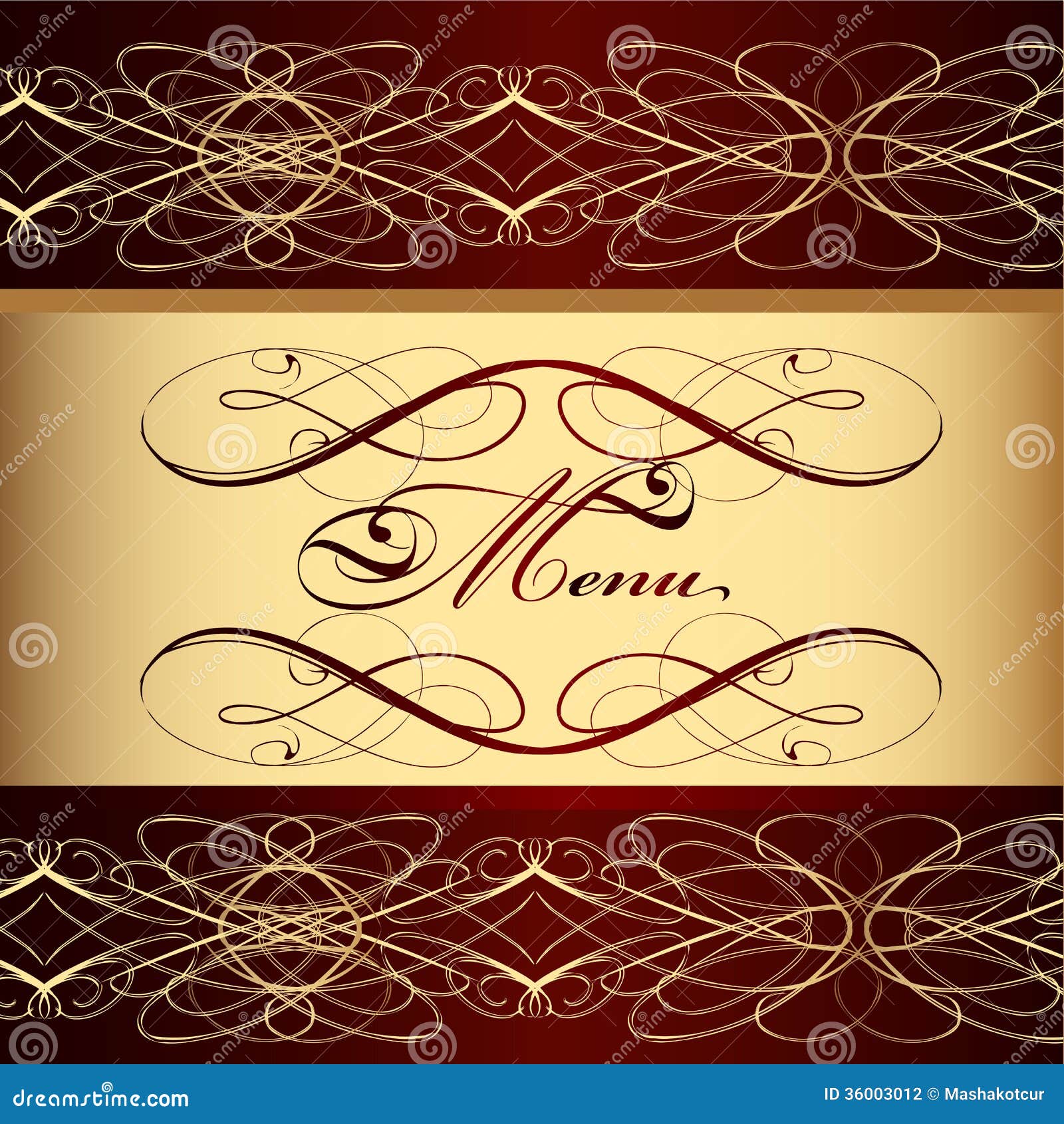 Menu Design With Decorative Elements In Vintage Style Stock Vector ...