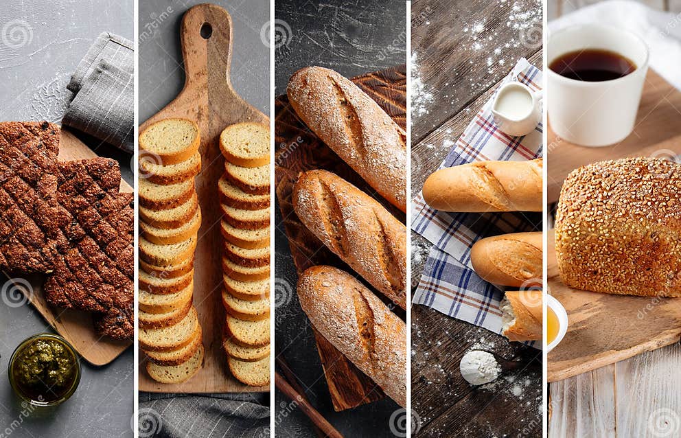 Menu Design Different Types of Bread Loaf Toasts Stock Image - Image of ...