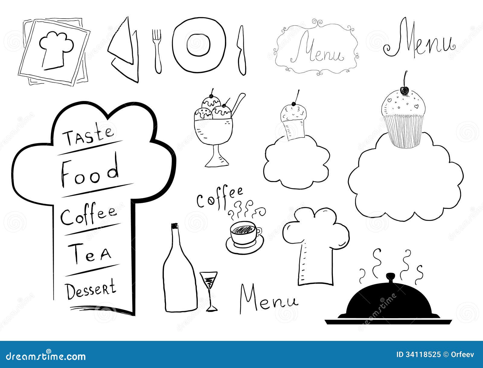 Menu design stock vector. Illustration of fork, icon - 34118525