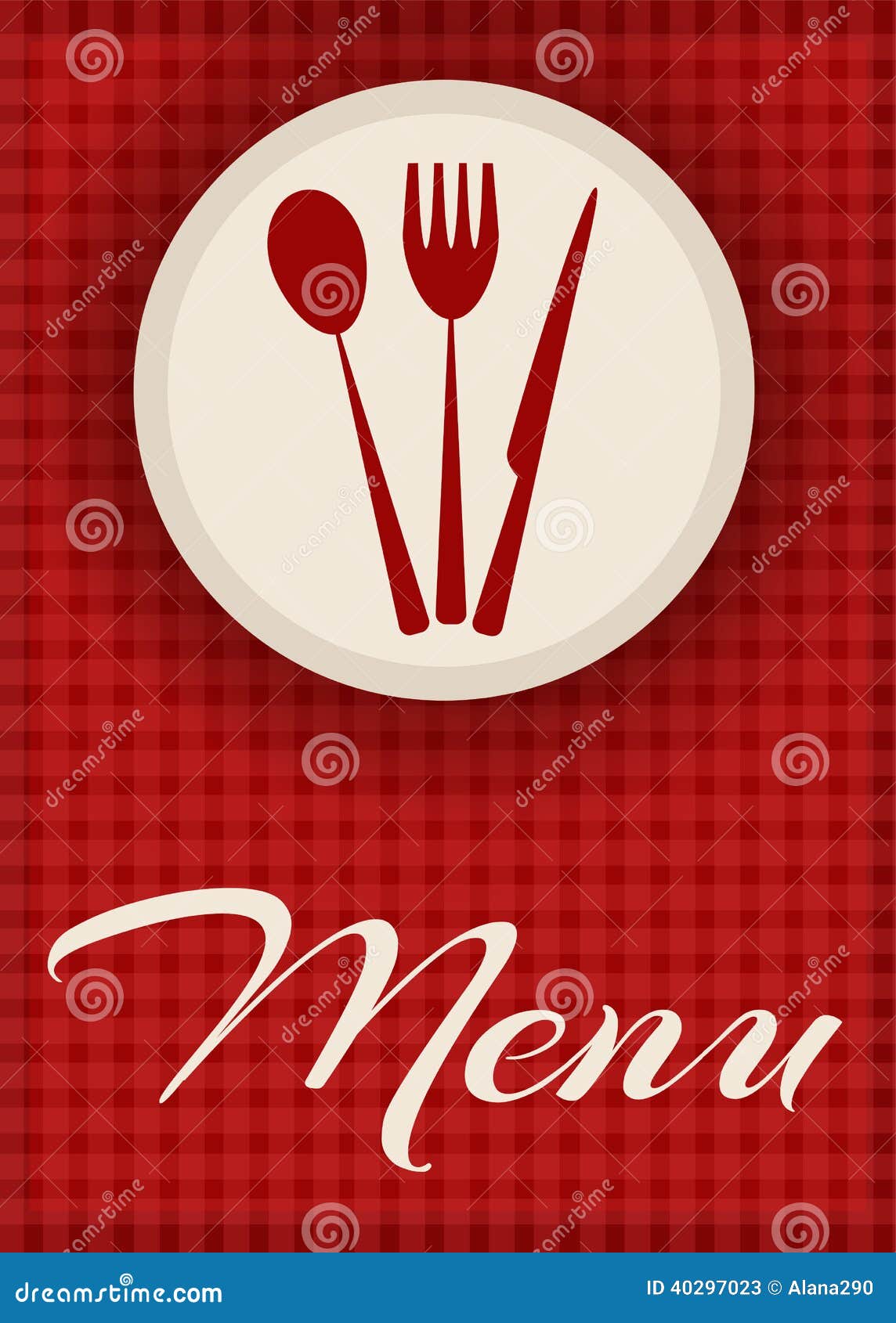 Menu design in red color stock vector. Illustration of fork - 40297023