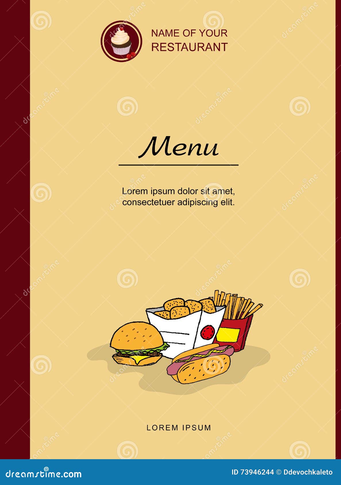 Menu Design for Restaurants Stock Vector - Illustration of sandwich ...