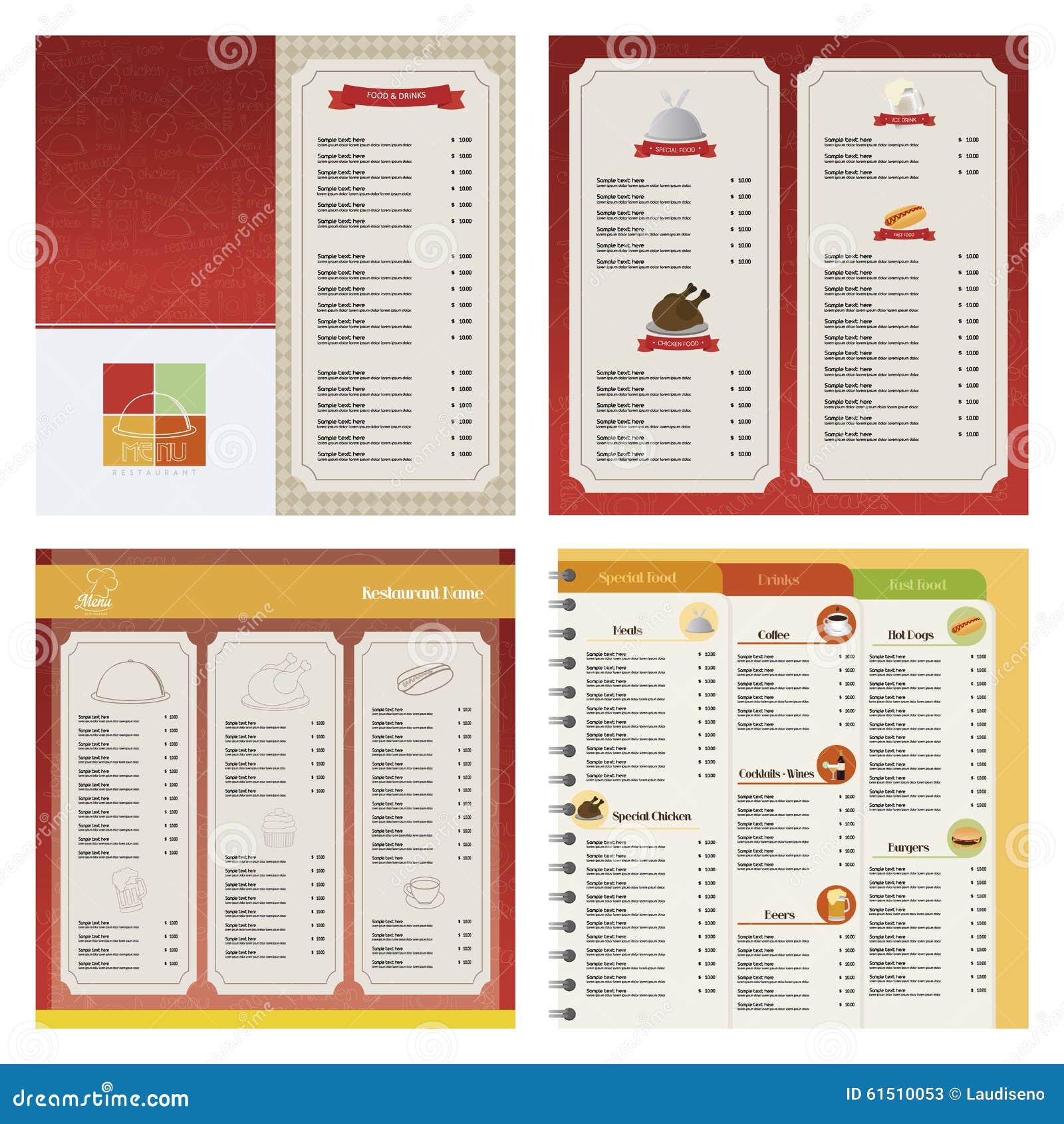 Menu design stock vector. Illustration of collection - 61510053