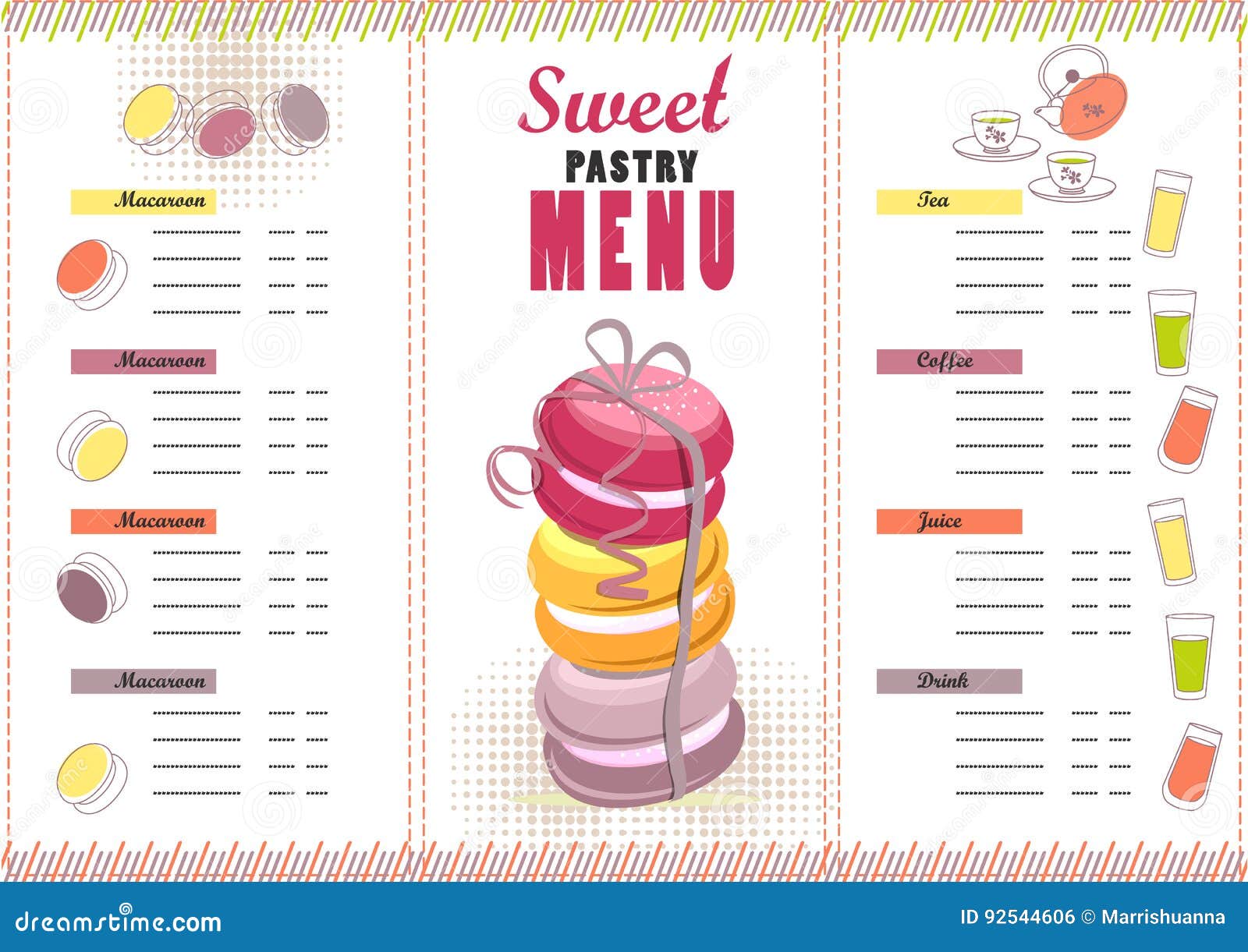 Menu Design Template Dessert Stock Vector - Illustration of brochure ...