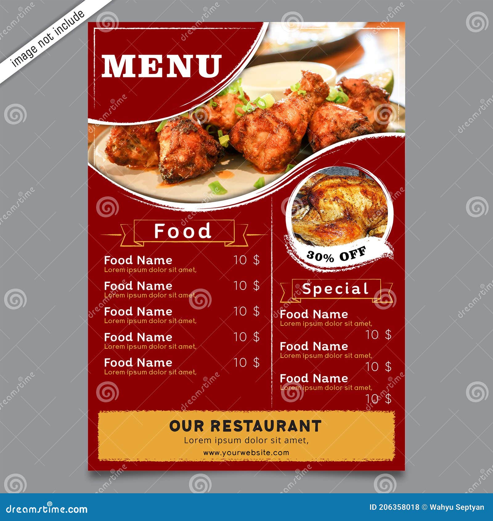 Menu Design Template with a Grunge Theme Stock Vector - Illustration of ...