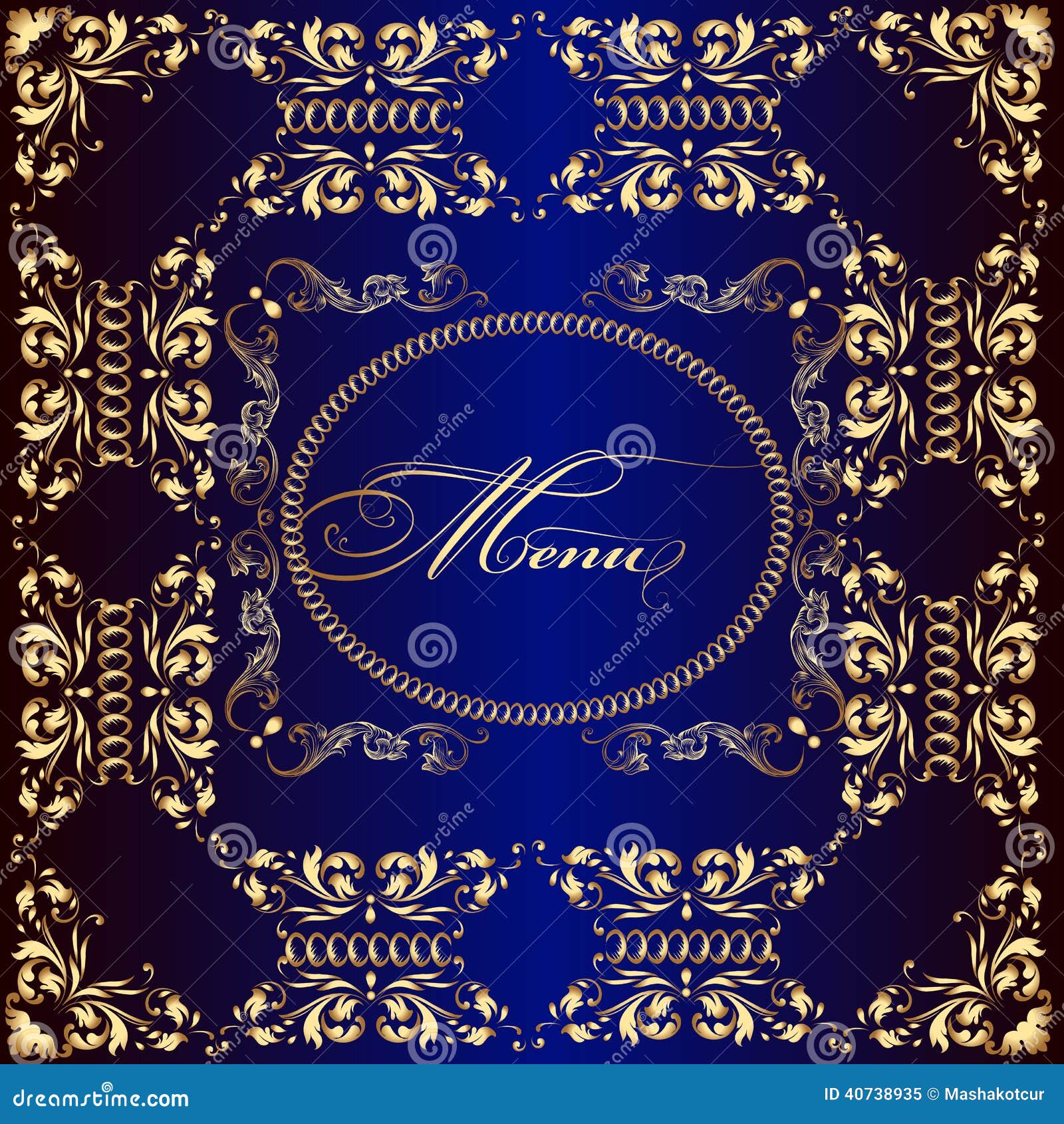 Menu Design in Vintage Style Stock Vector - Illustration of filigree ...