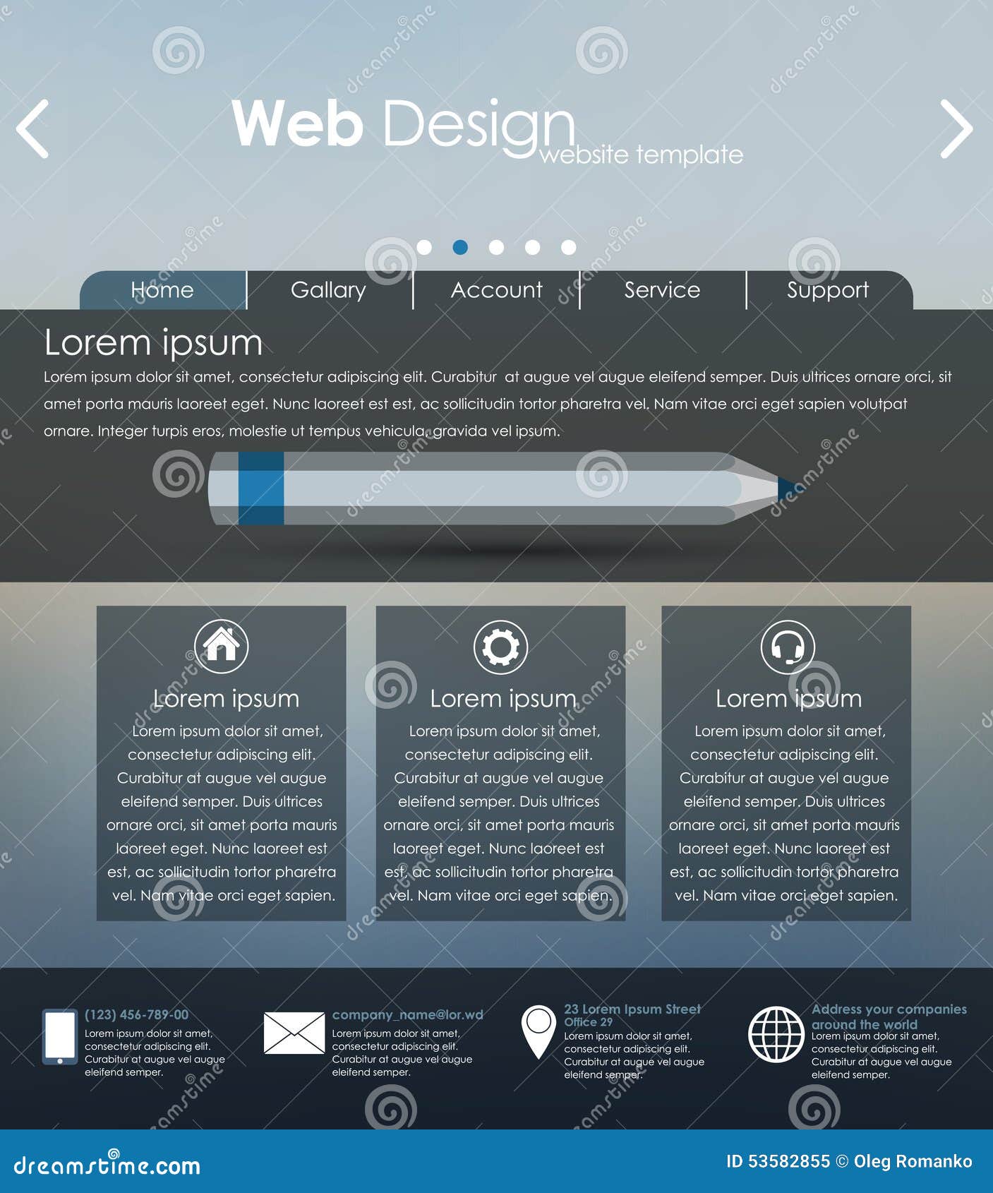 Menu design for web site stock vector. Illustration of abstract - 53582855