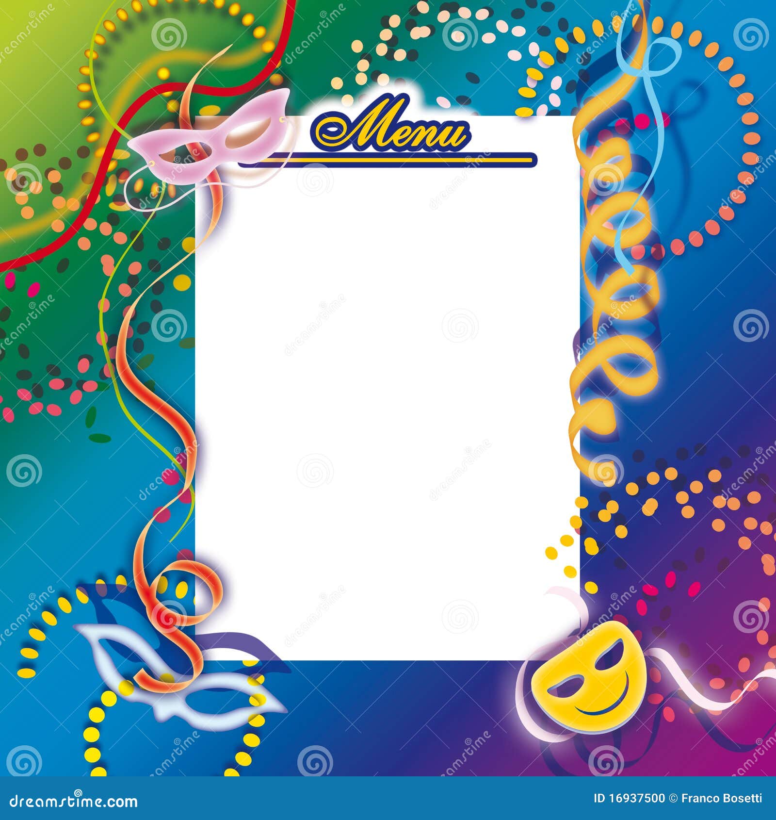 Menu di carnevale illustrazione di stock. Illustrazione di ...