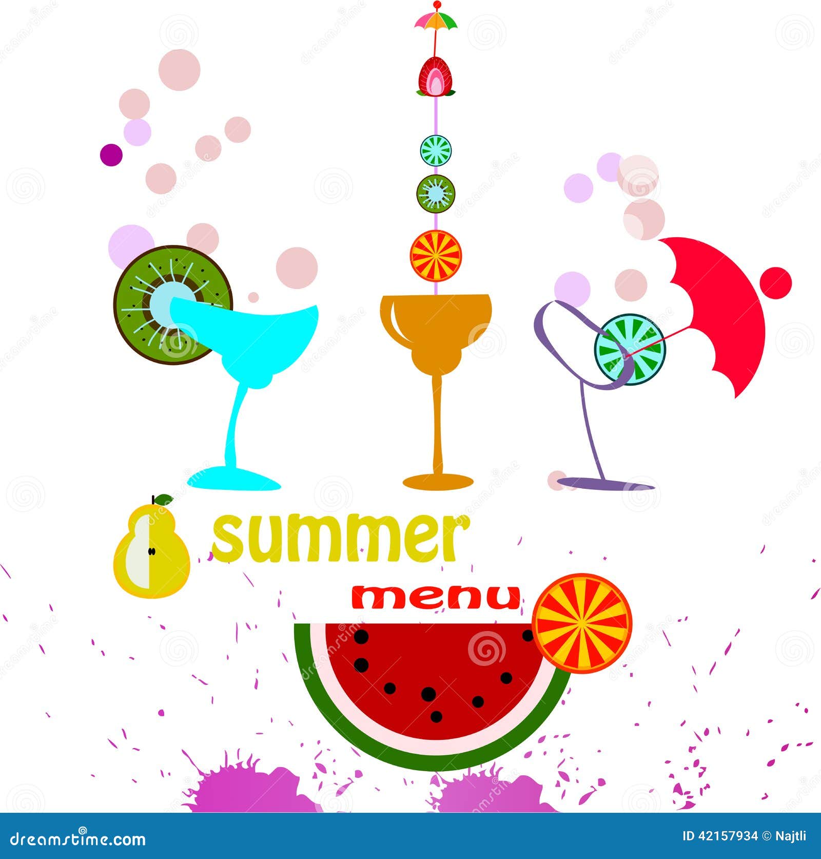 Menu di estate illustrazione vettoriale. Illustrazione di cocktail ...