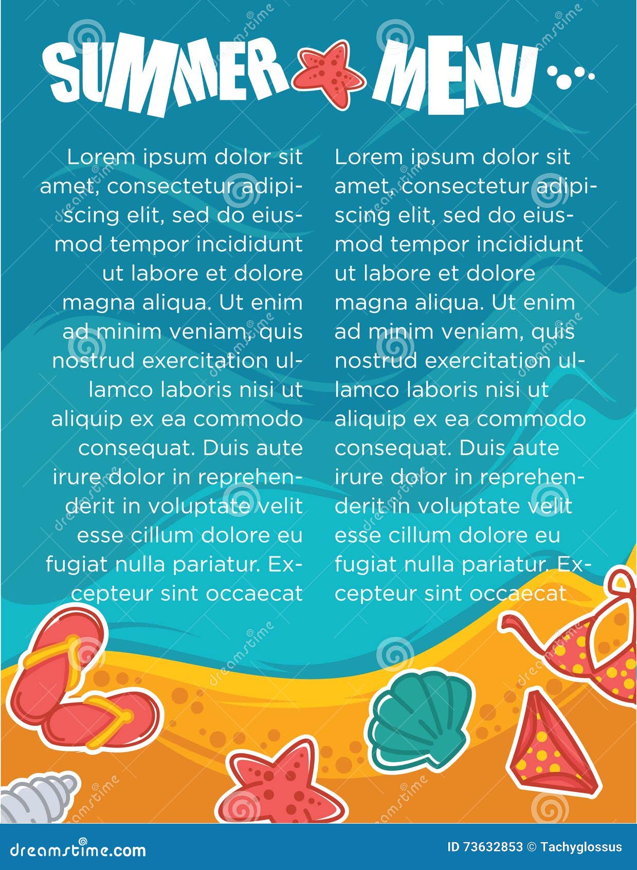 Menu di estate illustrazione vettoriale. Illustrazione di mercato ...