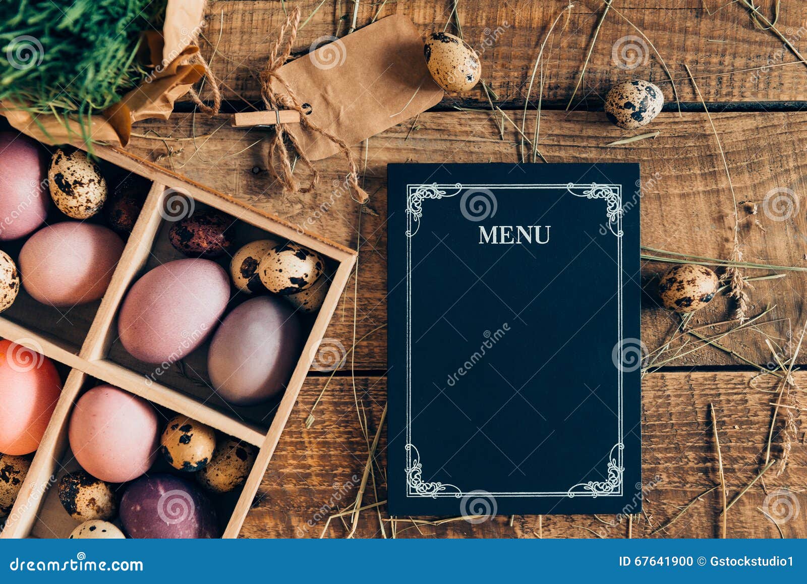 Menu di Pasqua fotografia stock. Immagine di pianta, plancia - 67641900