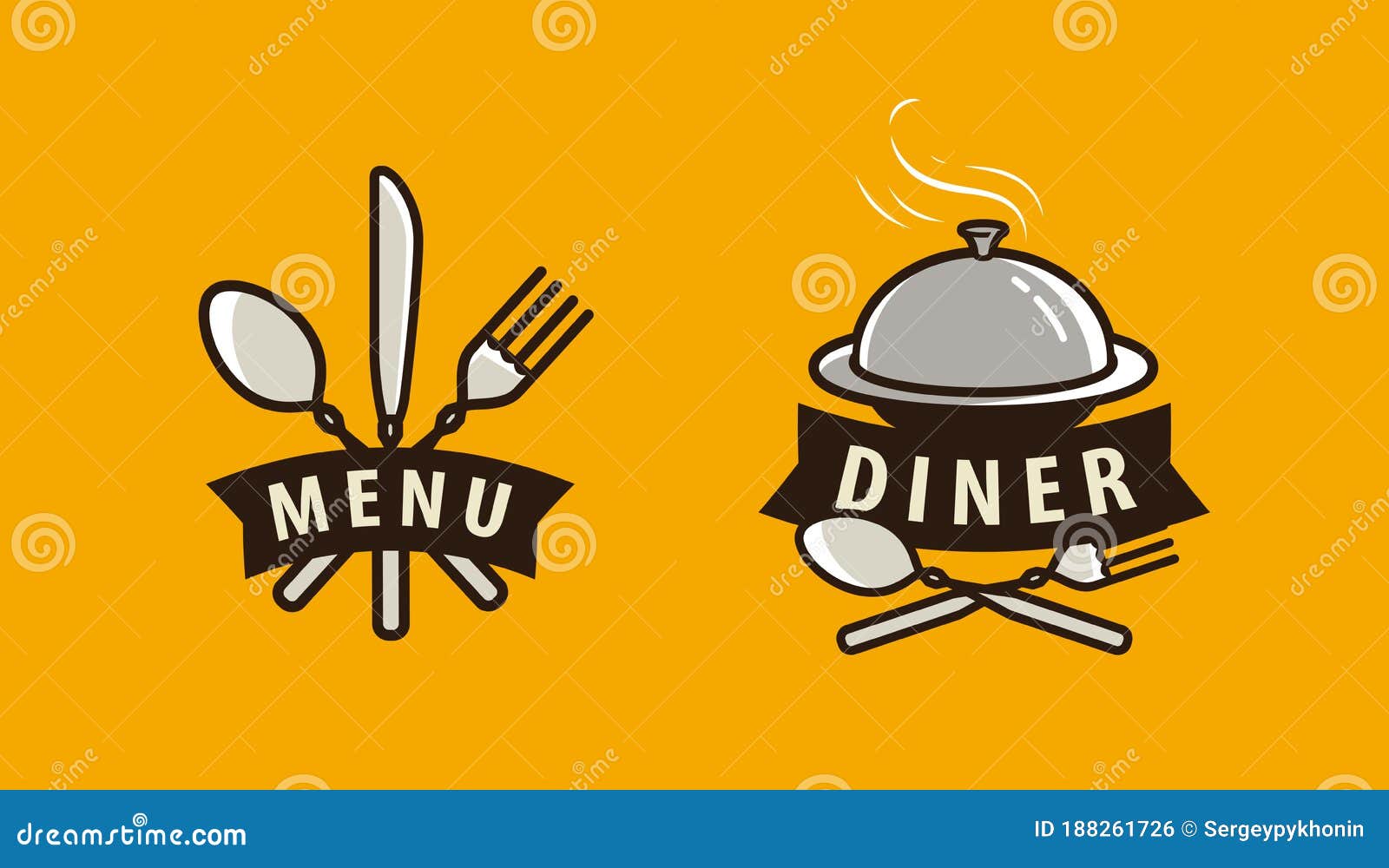 Menu, Diner Logo. Food Service, Cuisine Vector Illustration Stock ...