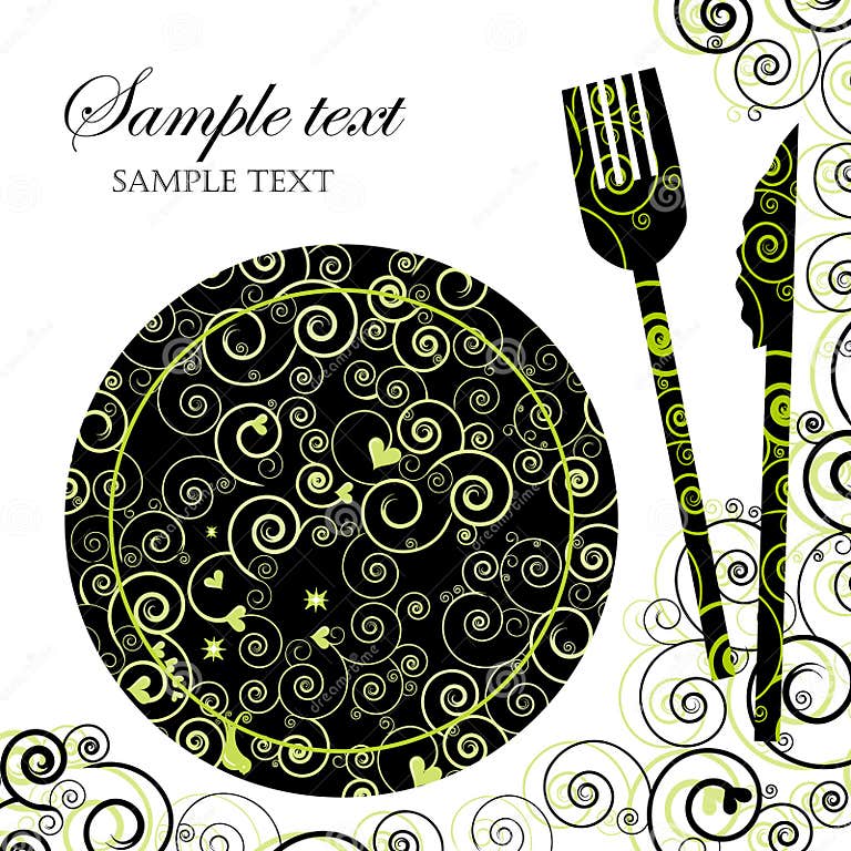 Menu or Dinner Party Invitation Stock Vector - Illustration of ...