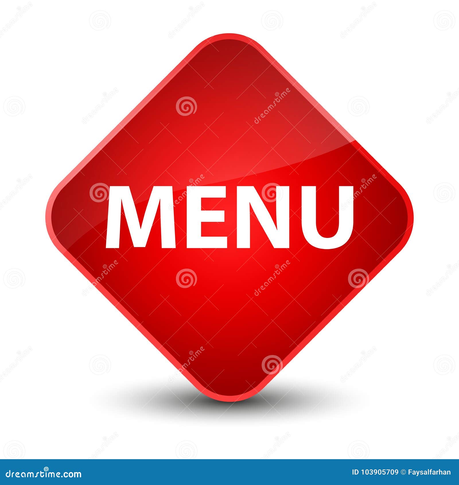 Menu Elegant Red Diamond Button Stock Illustration - Illustration of ...