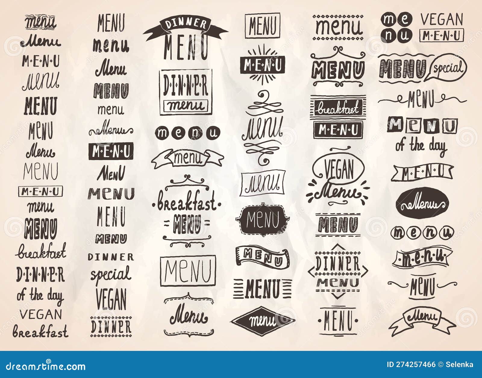 Bar Menu Elements Doodle Hand Drawn Icon Set. Alcoholic Bottles And ...