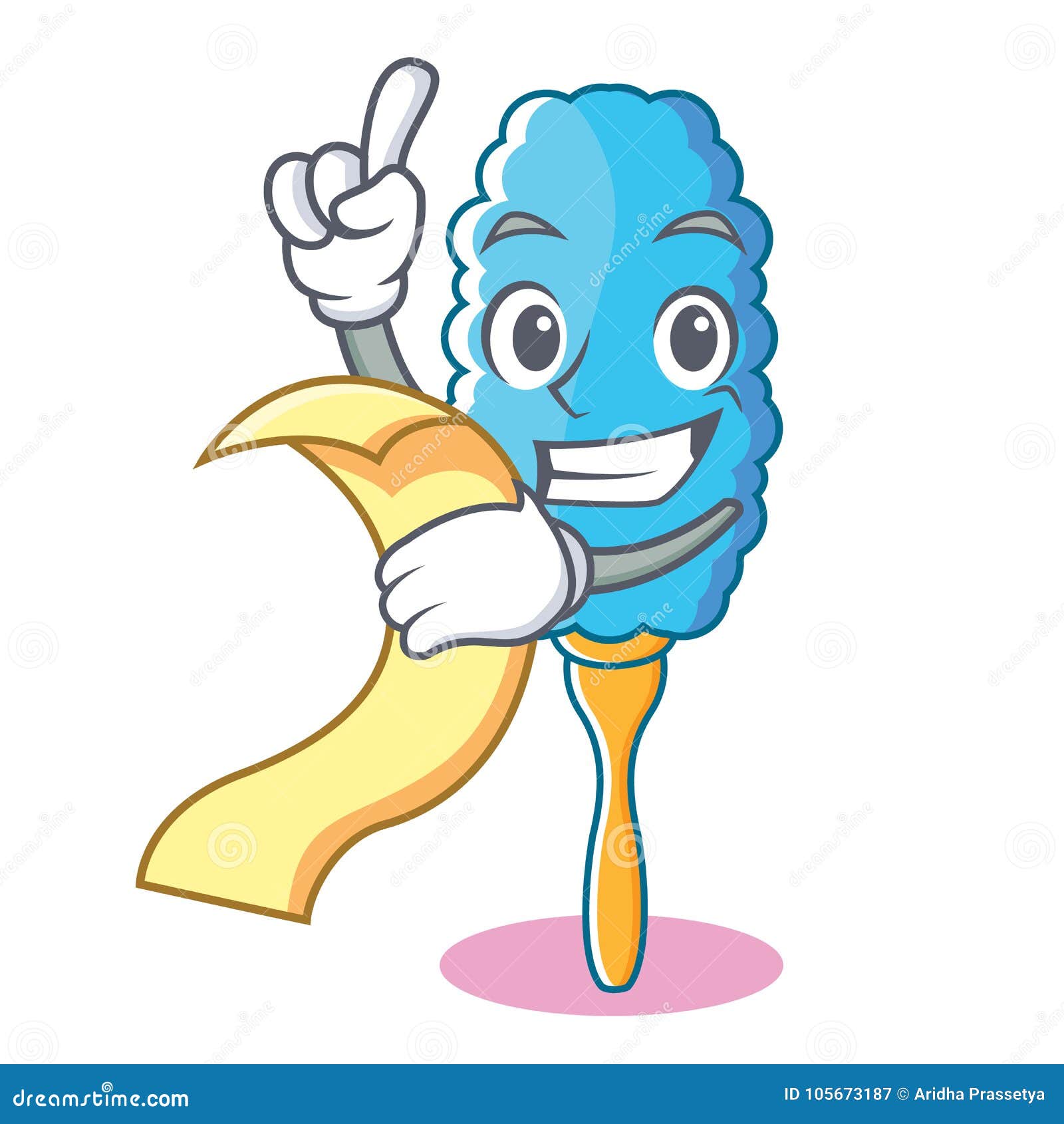 With Menu Feather Duster Character Cartoon Stock Vector - Illustration ...