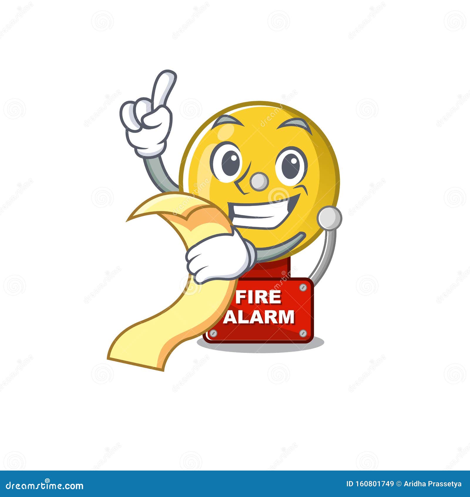 With Menu Fire Alarm with the Character Shape Stock Vector ...