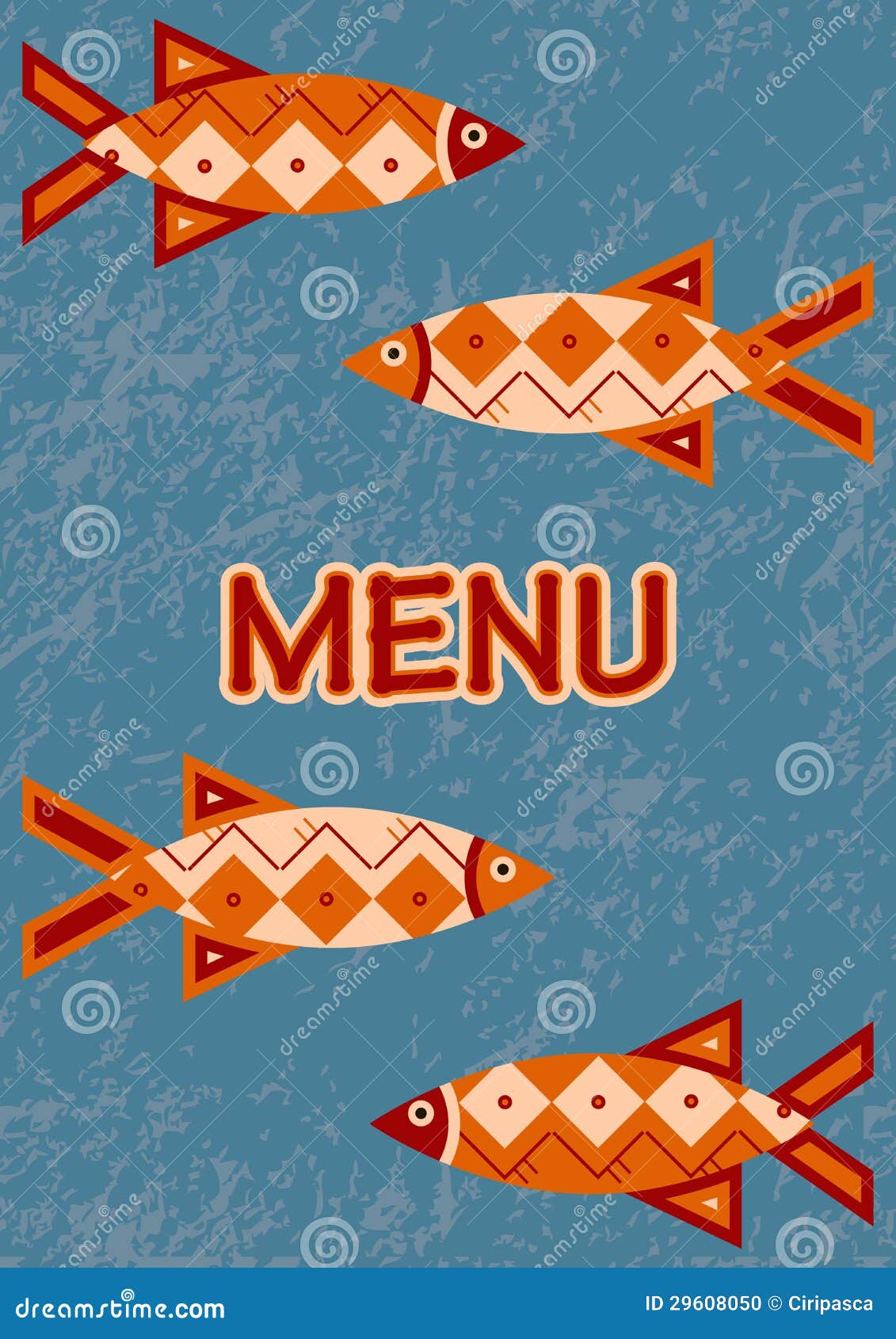 Menu - Fish stock vector. Illustration of frame, menu - 29608050