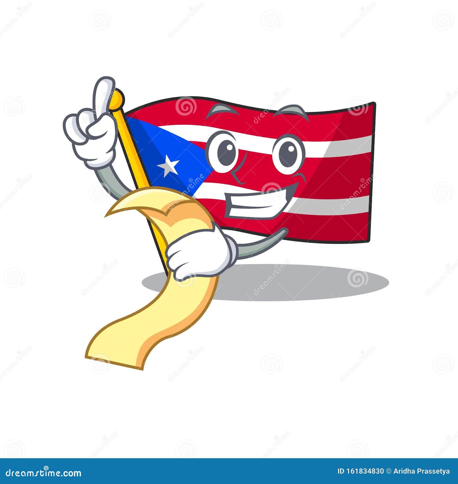 With Menu Flag Puerto Rico on a Cartoon Stock Vector - Illustration of ...