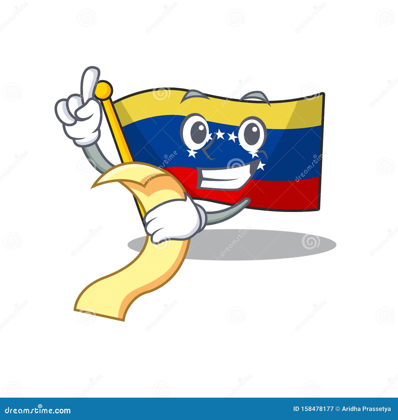 With Menu Flag Venezuela Isolated with the Cartoon Stock Vector ...