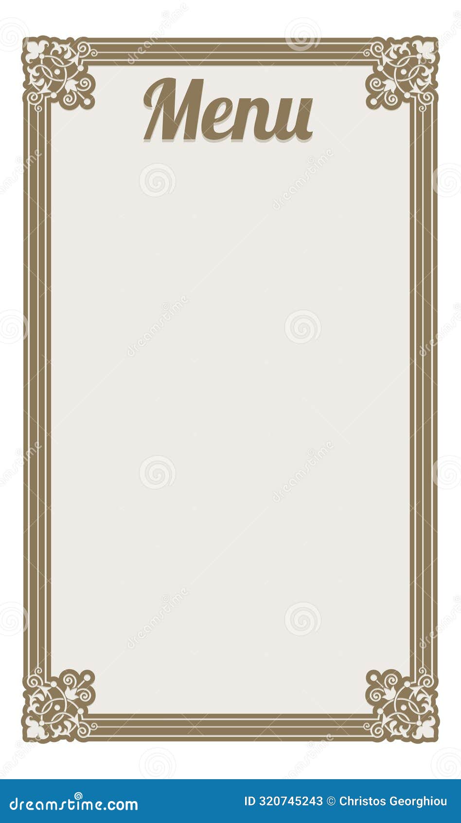 Menu Frame Border Background Stock Vector - Illustration of takeaway ...